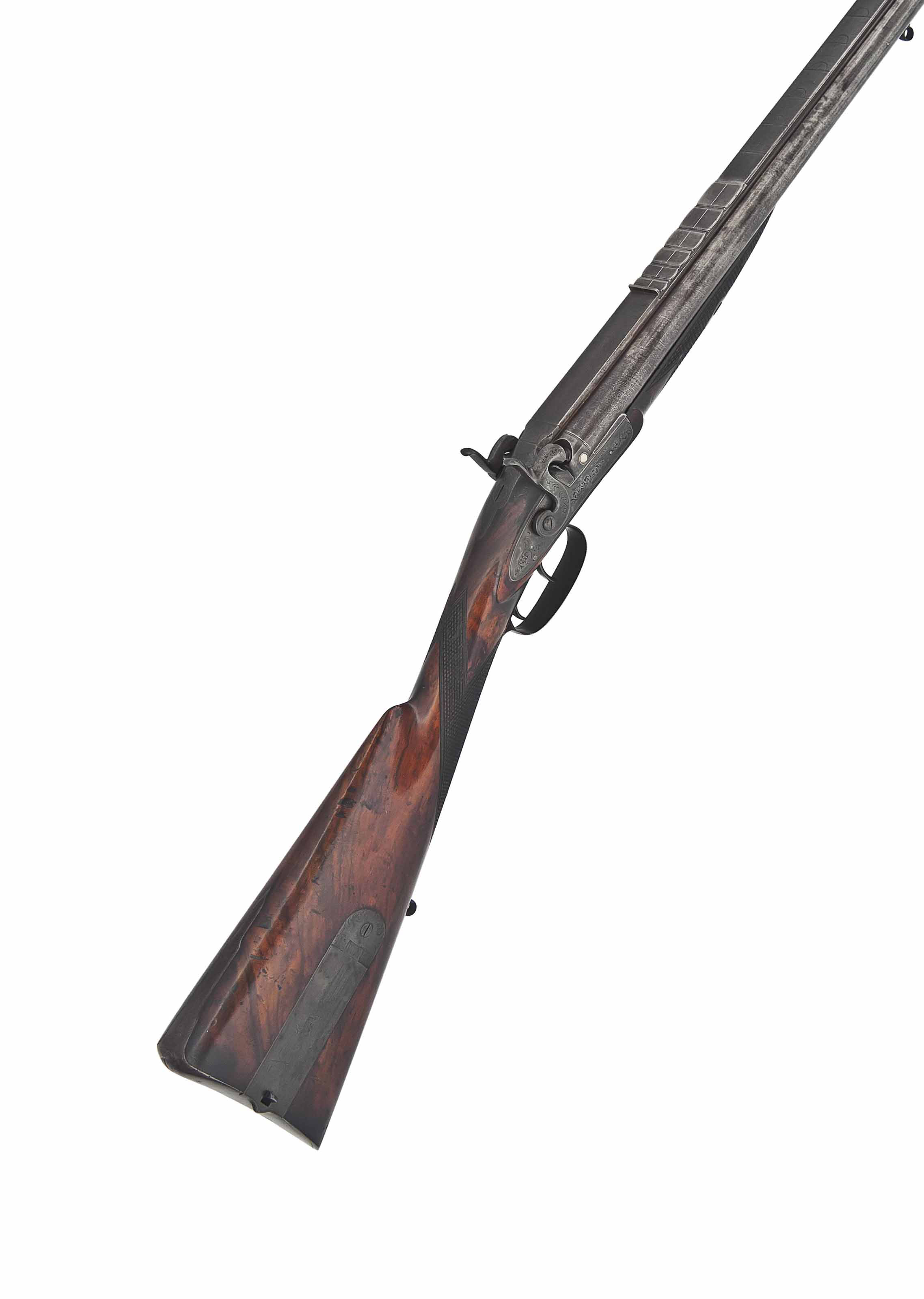 A DOUBLE-BARRELLED PERCUSSION CAPE RIFLE