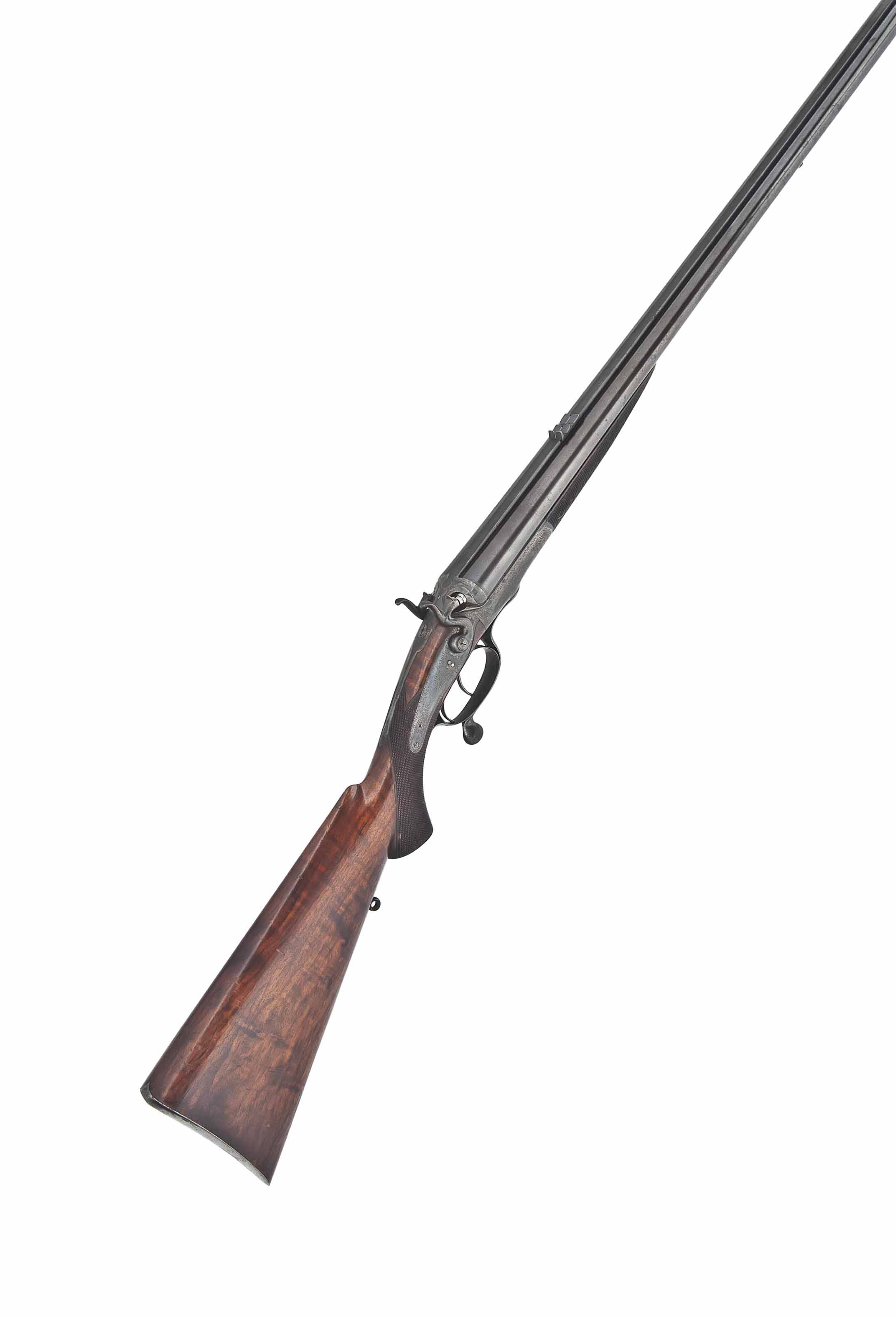 A FINE .500 (3 IN. BLACK POWDER EXPRESS) DOUBLE-BARRELLED ROTARY ...