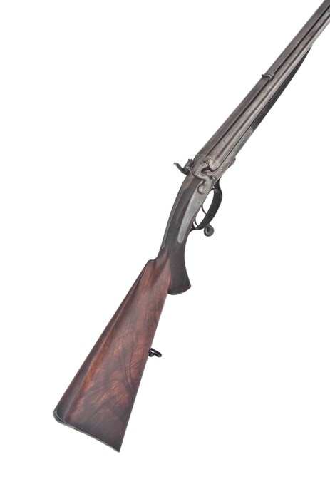 A .360 (BLACK POWDER EXPRESS) DOUBLE-BARRELLED SIDE-LEVER HAMMER RIFLE ...