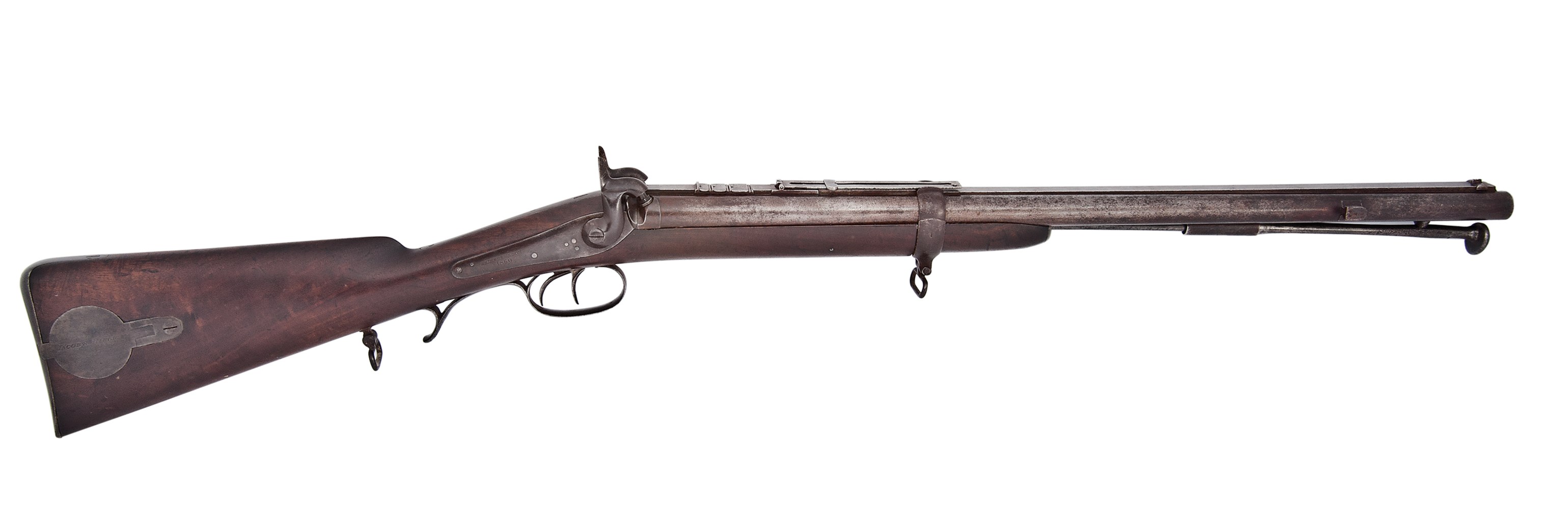 A 32-BORE 'JACOB'S RIFLES' DOUBLE-BARRELLED PERCUSSION SERVICE CARBINE ...