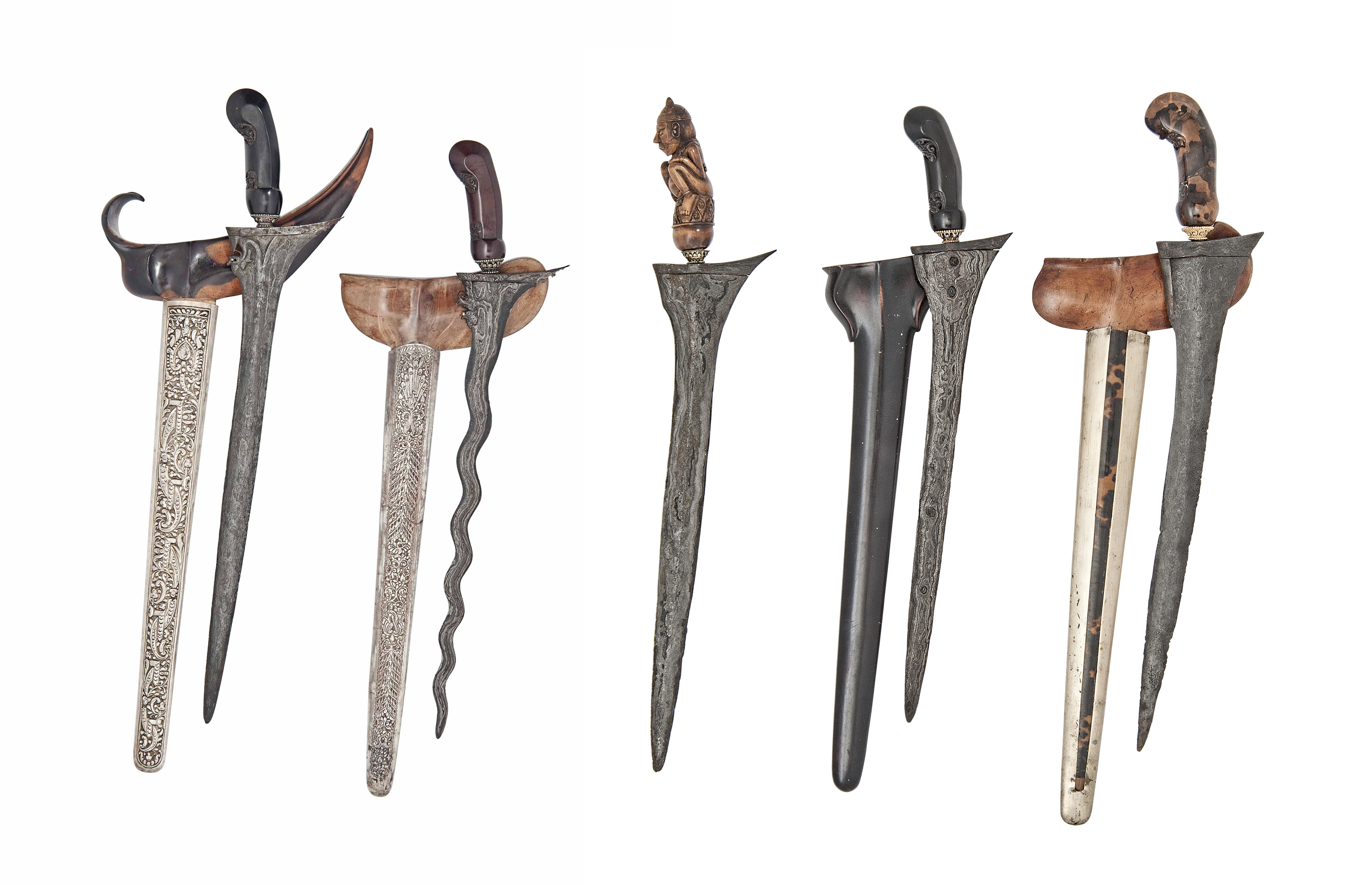 TWO RARE CENTRAL JAVANESE (YOGYAKARTA) COURTLY KRIS (KERIS)