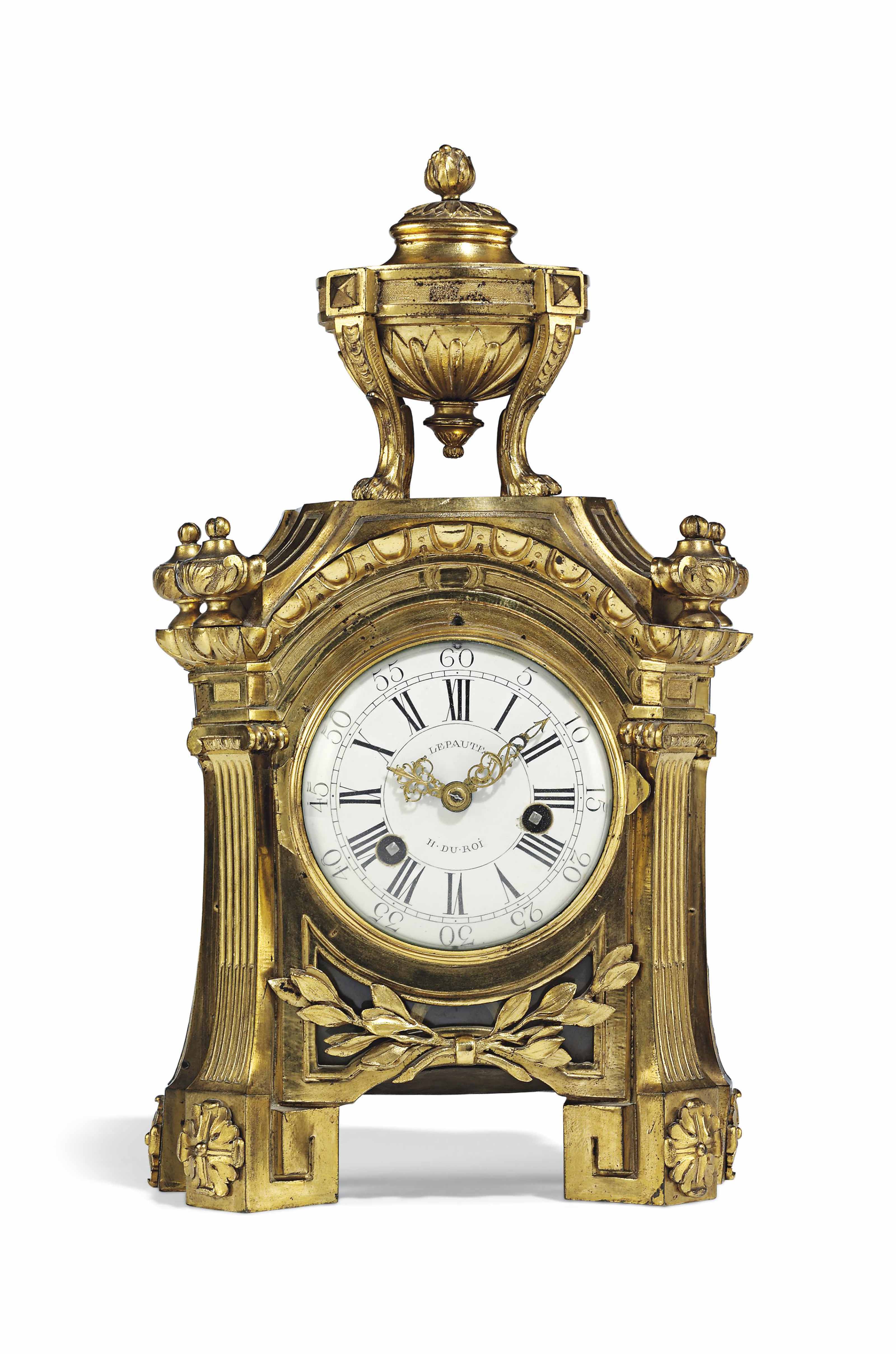 A LOUIS XVI ORMOLU STRIKING MANTEL CLOCK
