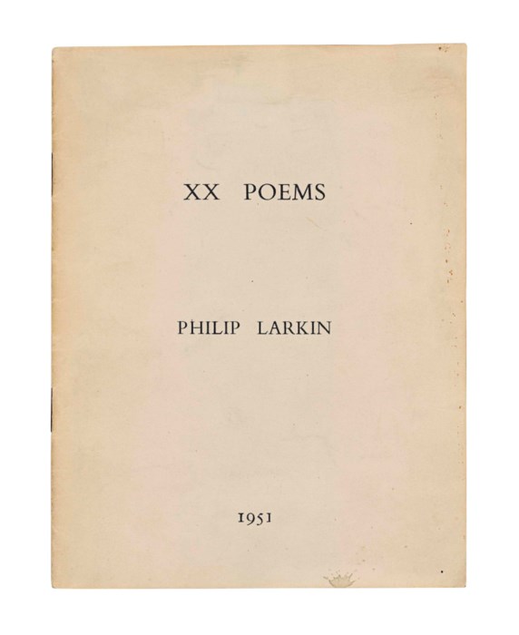 LARKIN, Philip. XX Poems. [Belfast: Privately Printed at Carswell’s ...