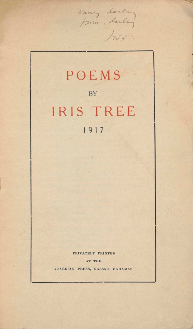 TREE, Iris. Poems by Iris Tree. Privately Printed at the Guardian Press ...