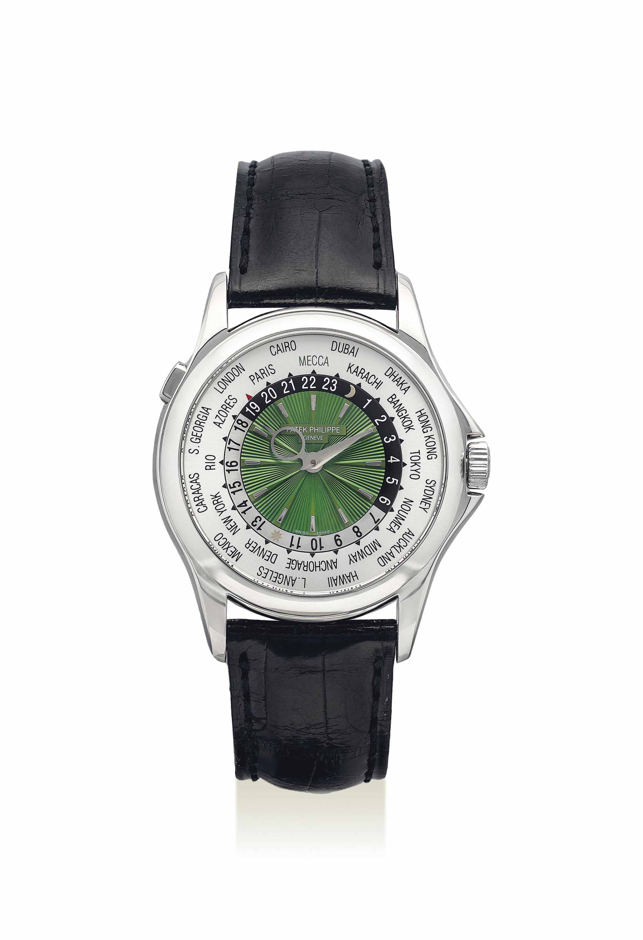 PATEK PHILIPPE. AN EXTREMELY RARE AND ATTRACTIVE PLATINUM LIMITED ...