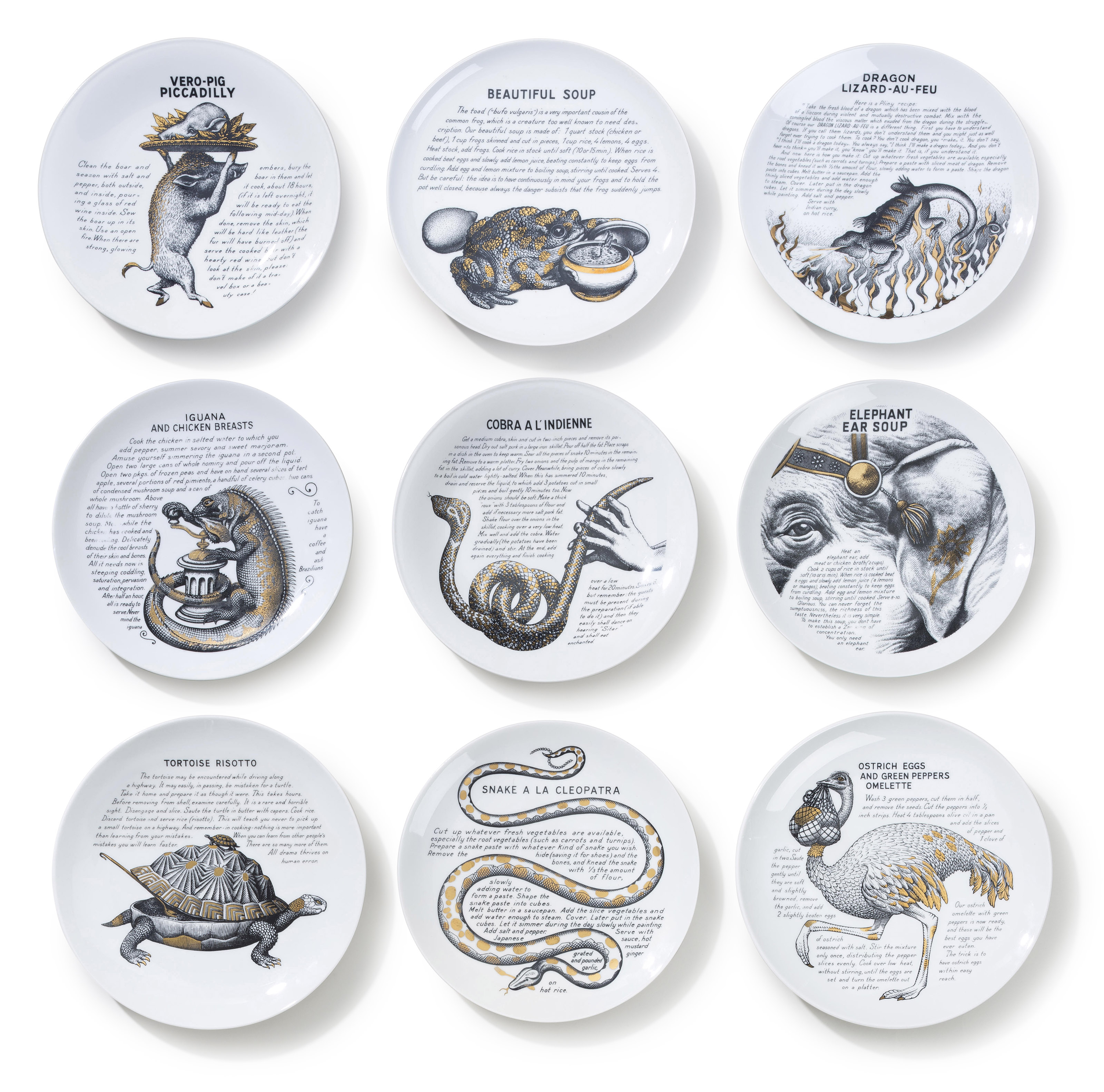 A SET OF NINE PLATES, CIRCA 1955, PIERO FORNASETTI (1913-1988) | Christie’s