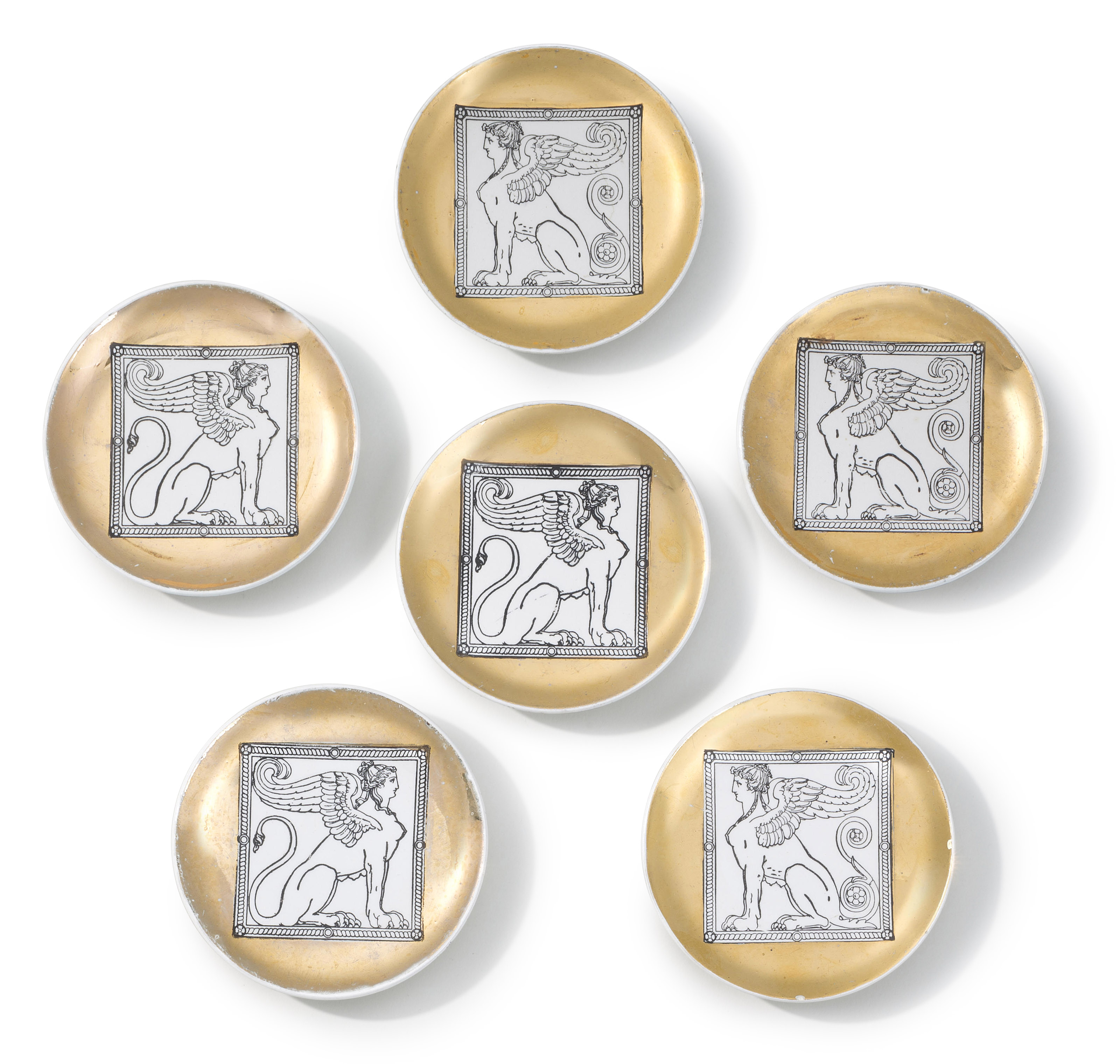 'SPHINX', A SET OF SIX COASTERS, 1950-1960, PIERO FORNASETTI (1913-1988 ...