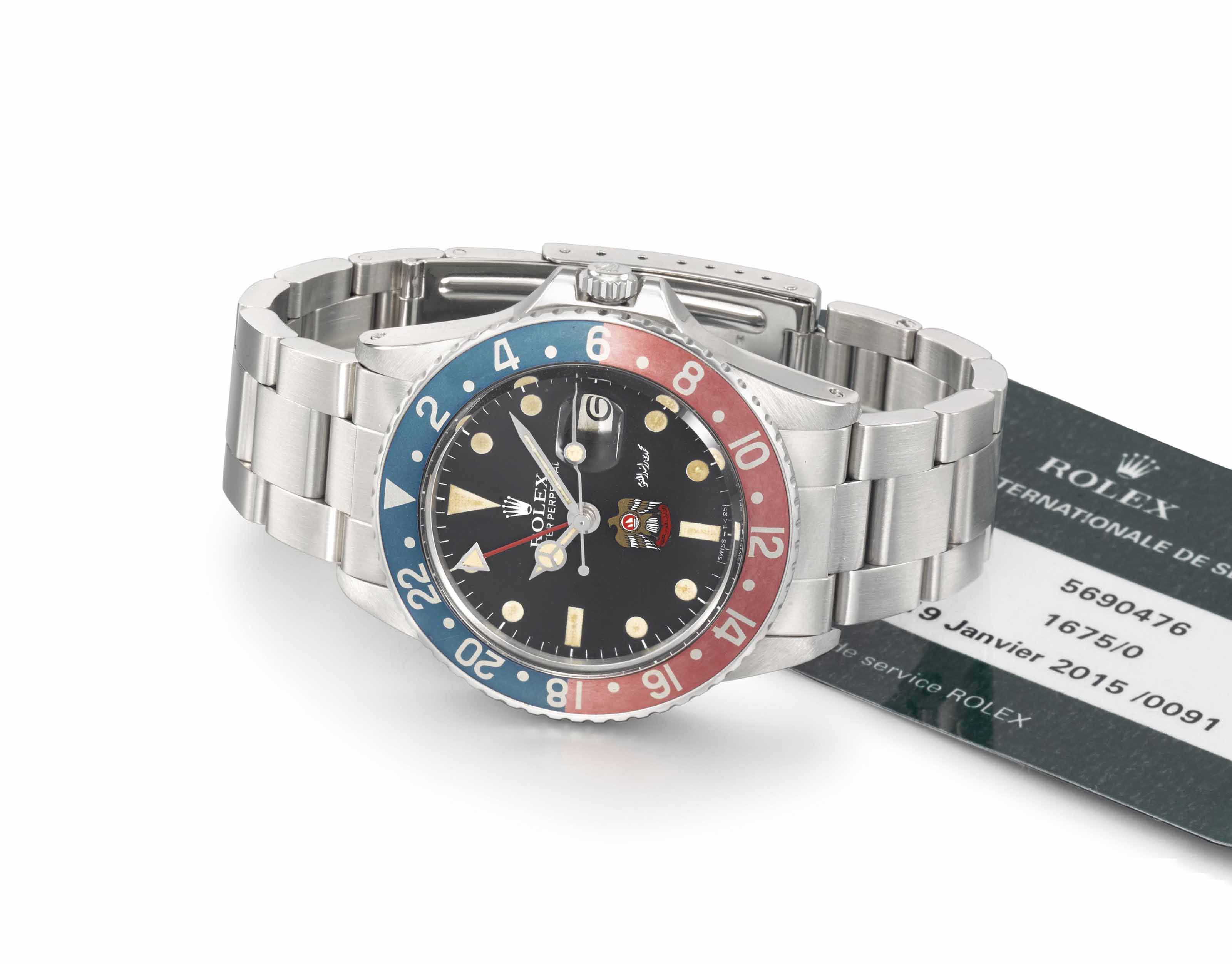 Rolex. A very fine and extremely rare stainless steel automatic dual ...