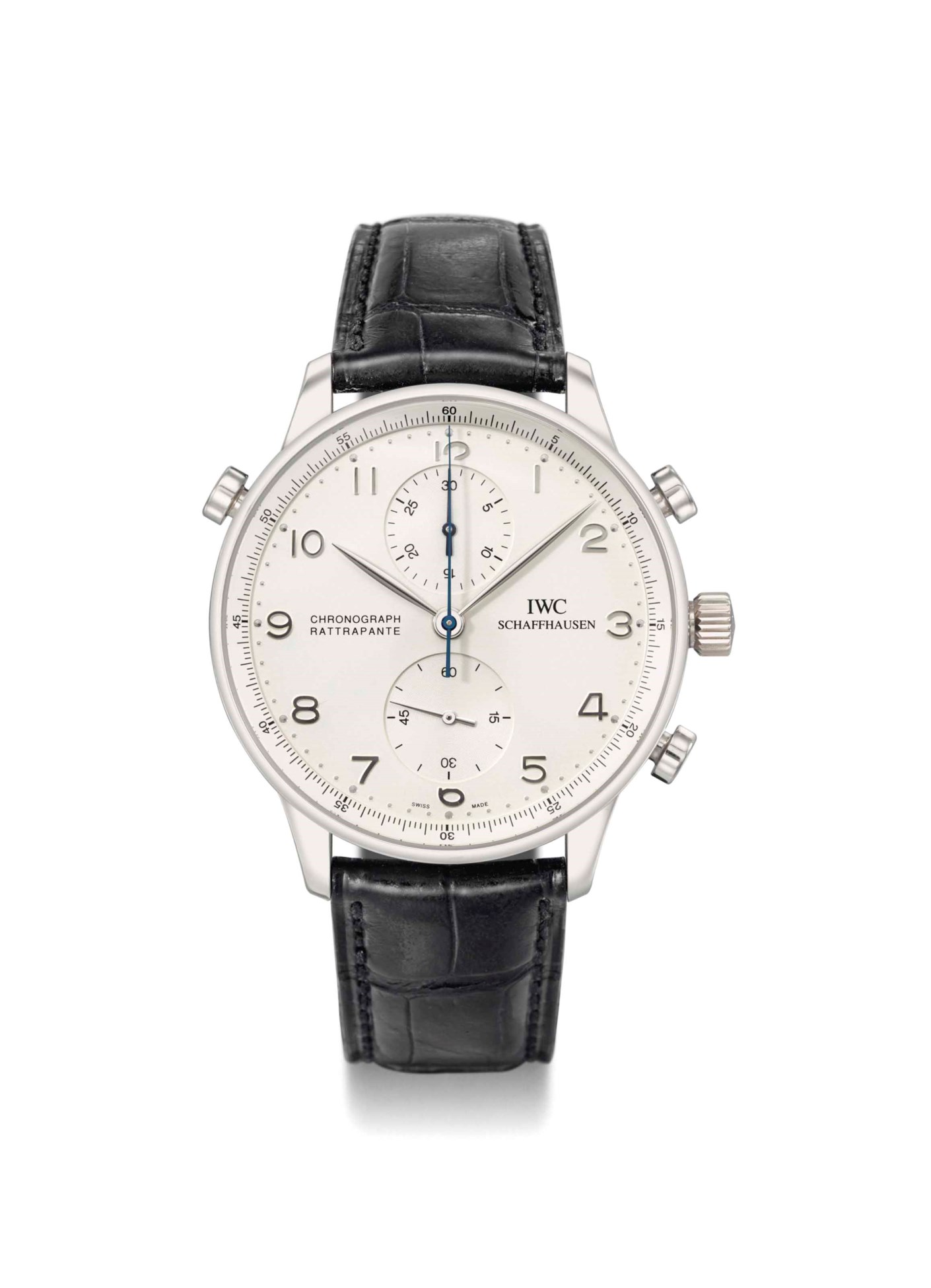 IWC. A very fine and rare platinum limited edition split seconds ...