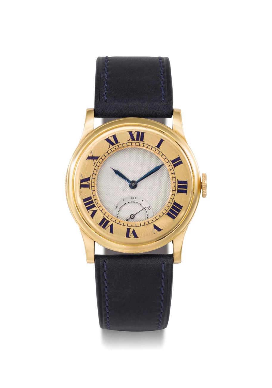 Breguet. A very fine, rare and possibly unique 18K gold wristwatch with ...