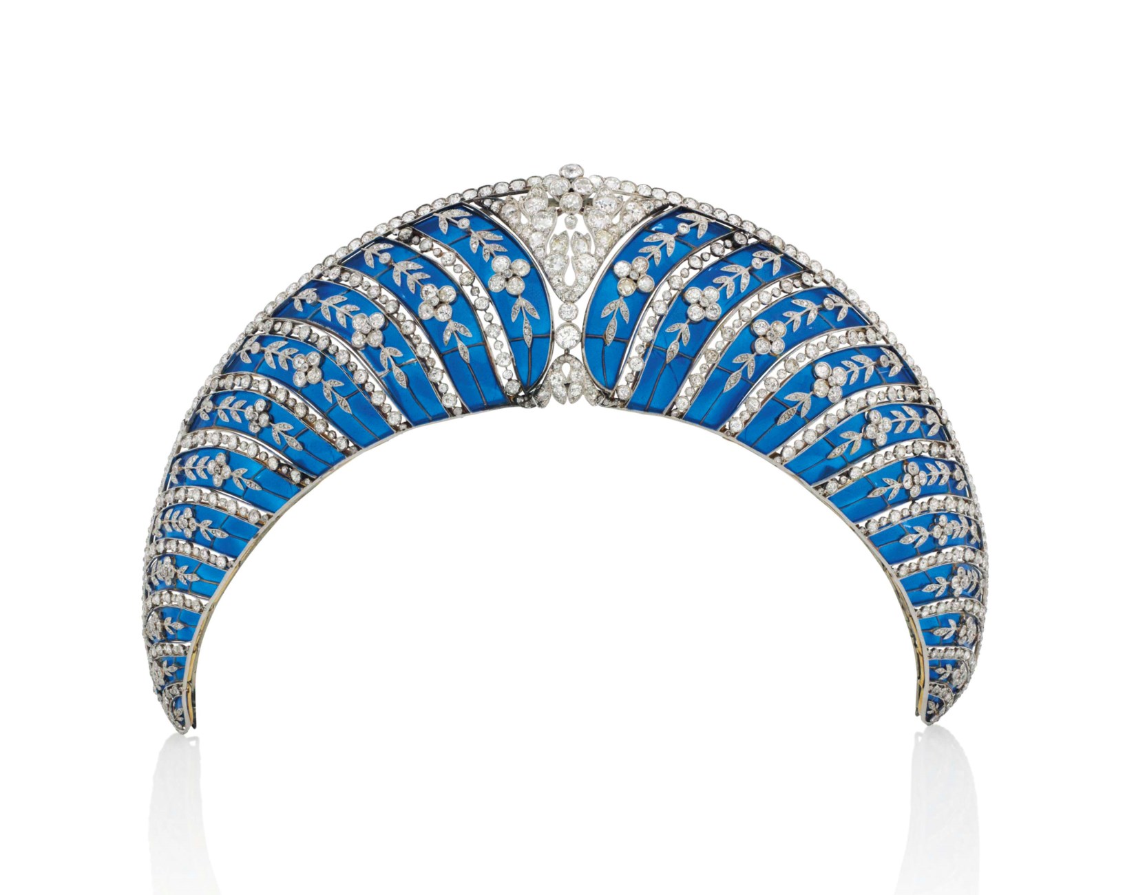 A BELLE ÉPOQUE ENAMEL AND DIAMOND TIARA, BY CHAUMET | Christie's