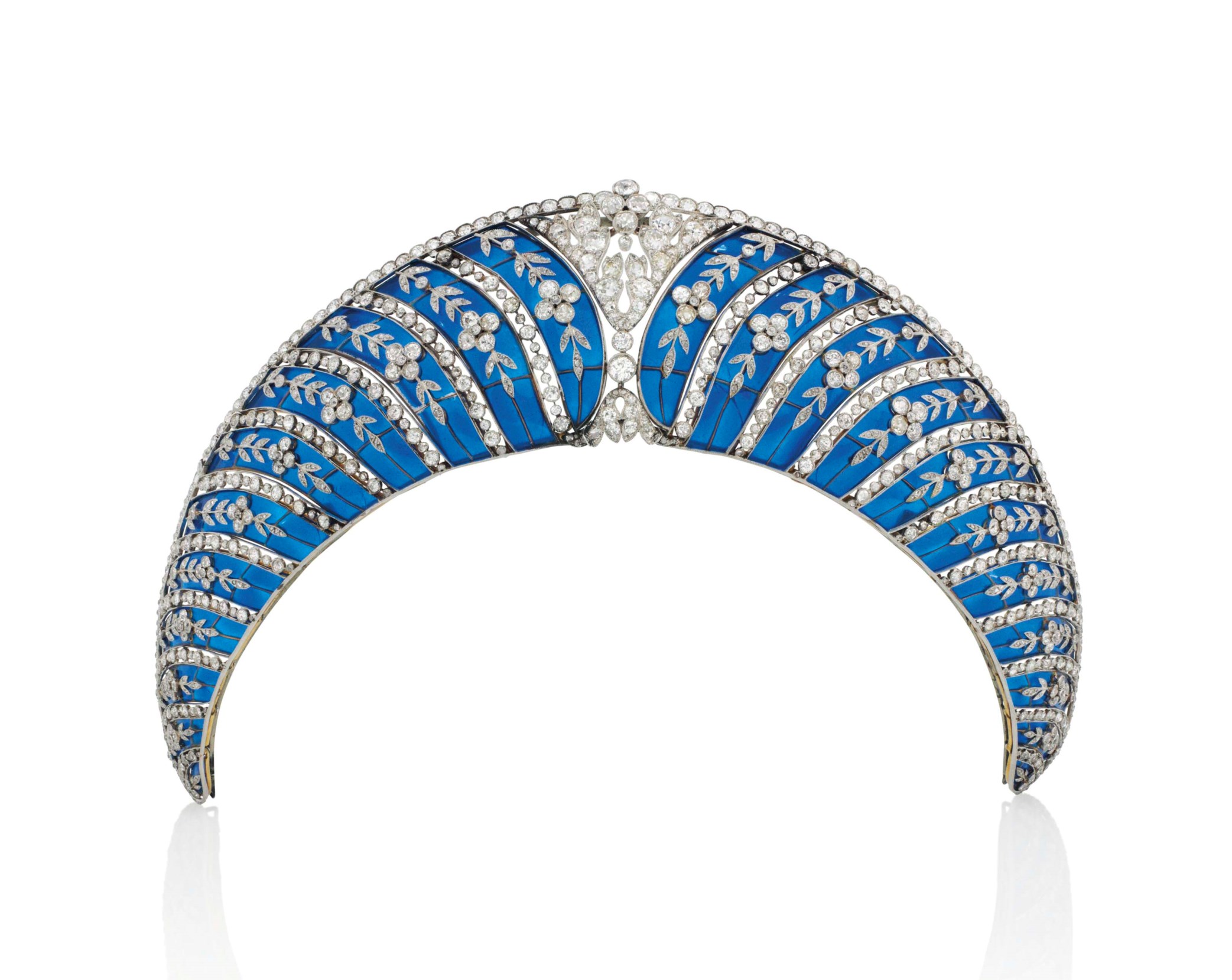 A BELLE ÉPOQUE ENAMEL AND DIAMOND TIARA, BY CHAUMET | Christie's