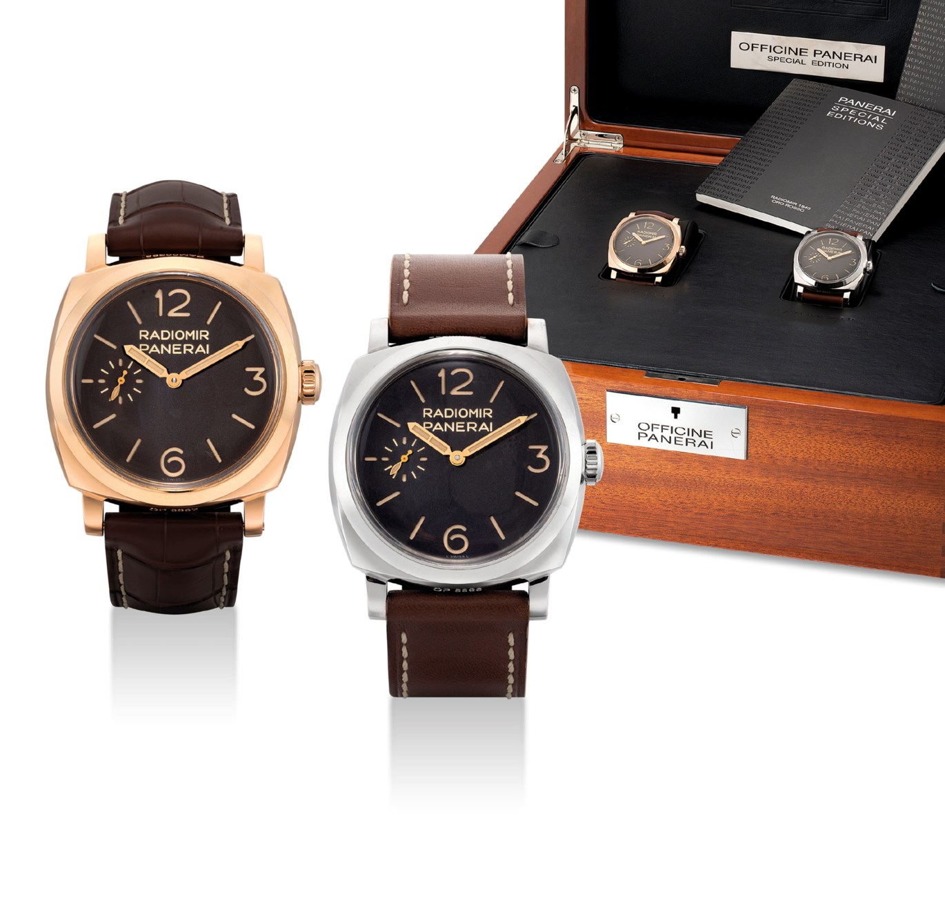 PANERAI. A RARE AND VERY ATTRACTIVE LIMITED EDITION SET OF TWO ...