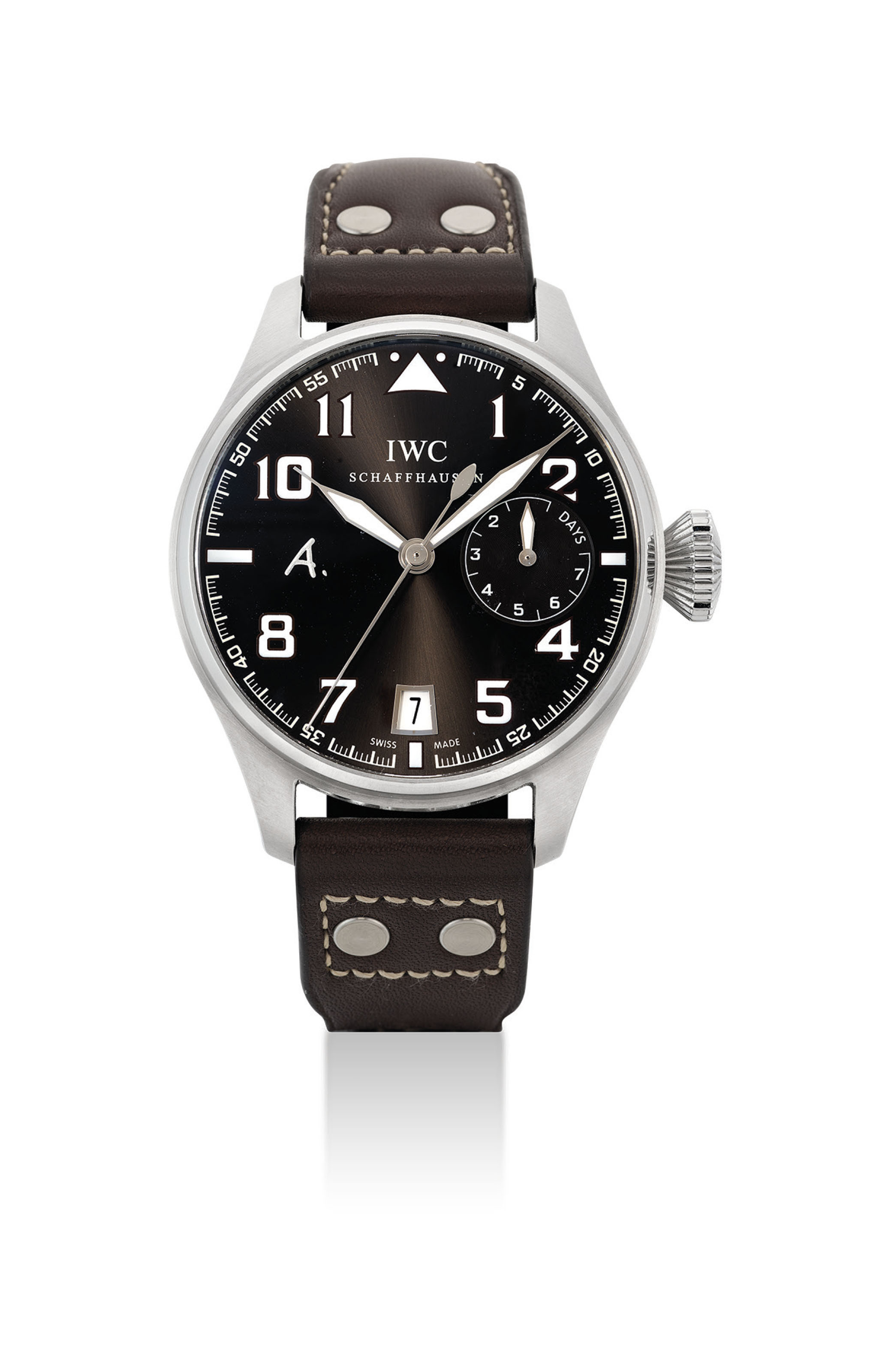 IWC. A STAINLESS STEEL LIMITED EDITION AUTOMATIC WRISTWATCH WITH SWEEP ...