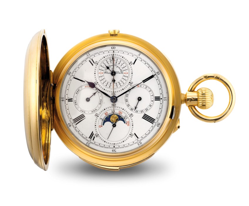 PERCY EDWARDS. A FINE 18K GOLD HUNTER CASE MINUTE REPEATING PERPETUAL ...
