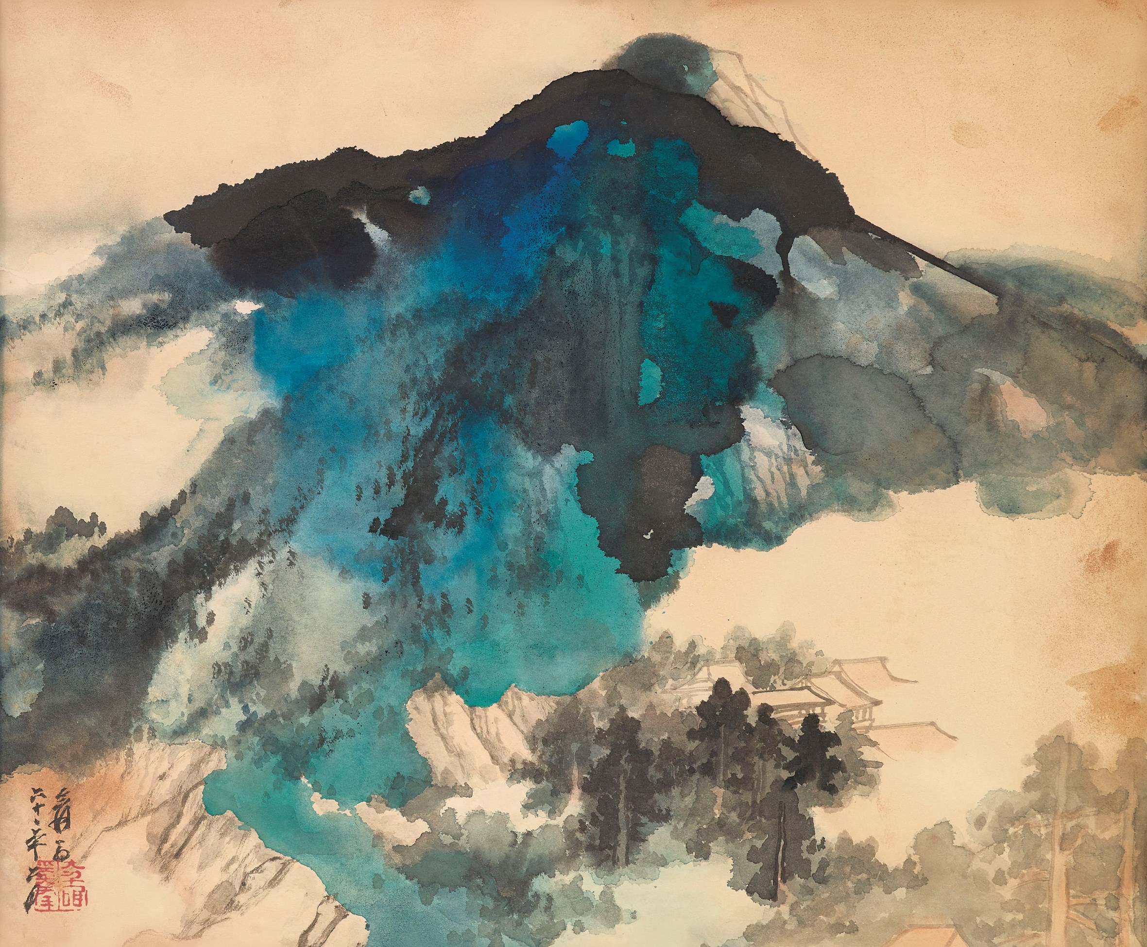 ZHANG DAQIAN (1899-1983), The Majestic Peak of a Lofty Mountain ...
