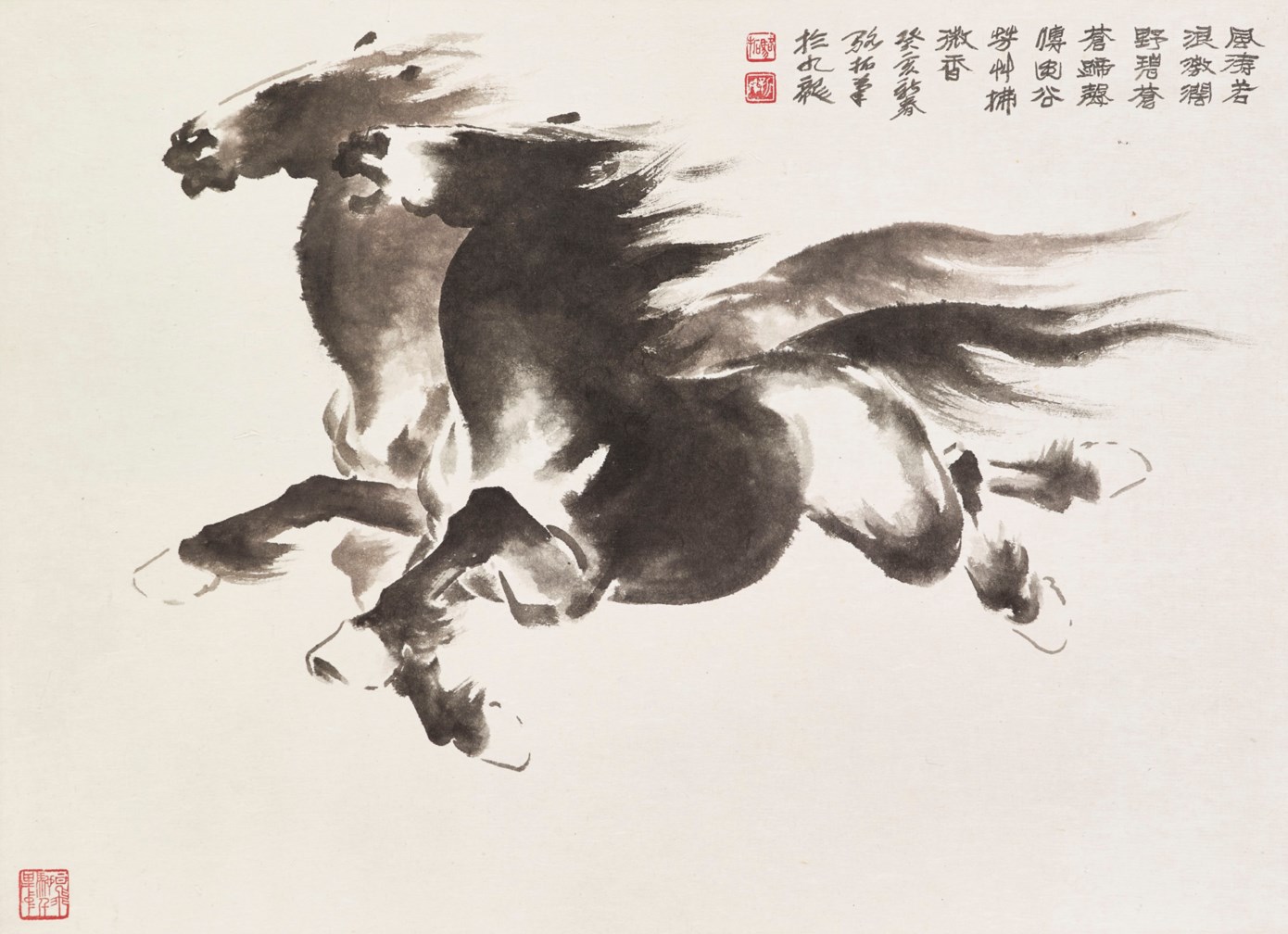 LUO TUO (1928-2012), Two Running Horses | Christie's