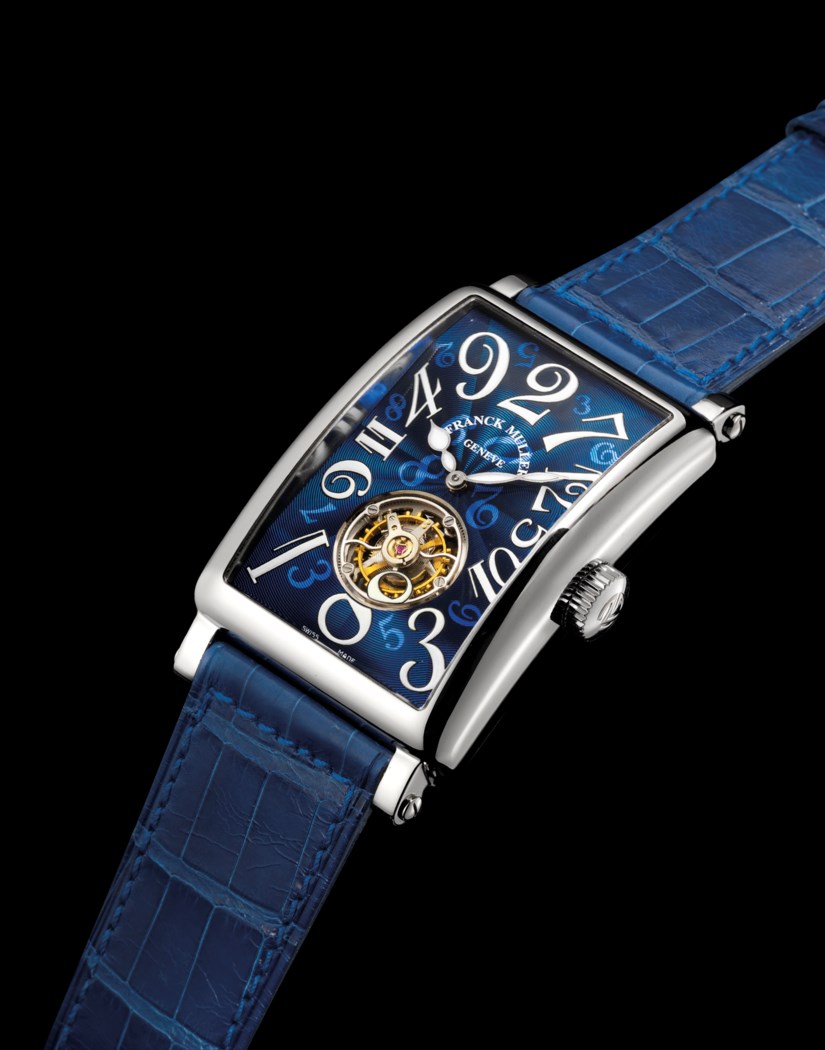 FRANCK MULLER. A FINE PLATINUM RECTANGULAR TOURBILLON WRISTWATCH WITH ...