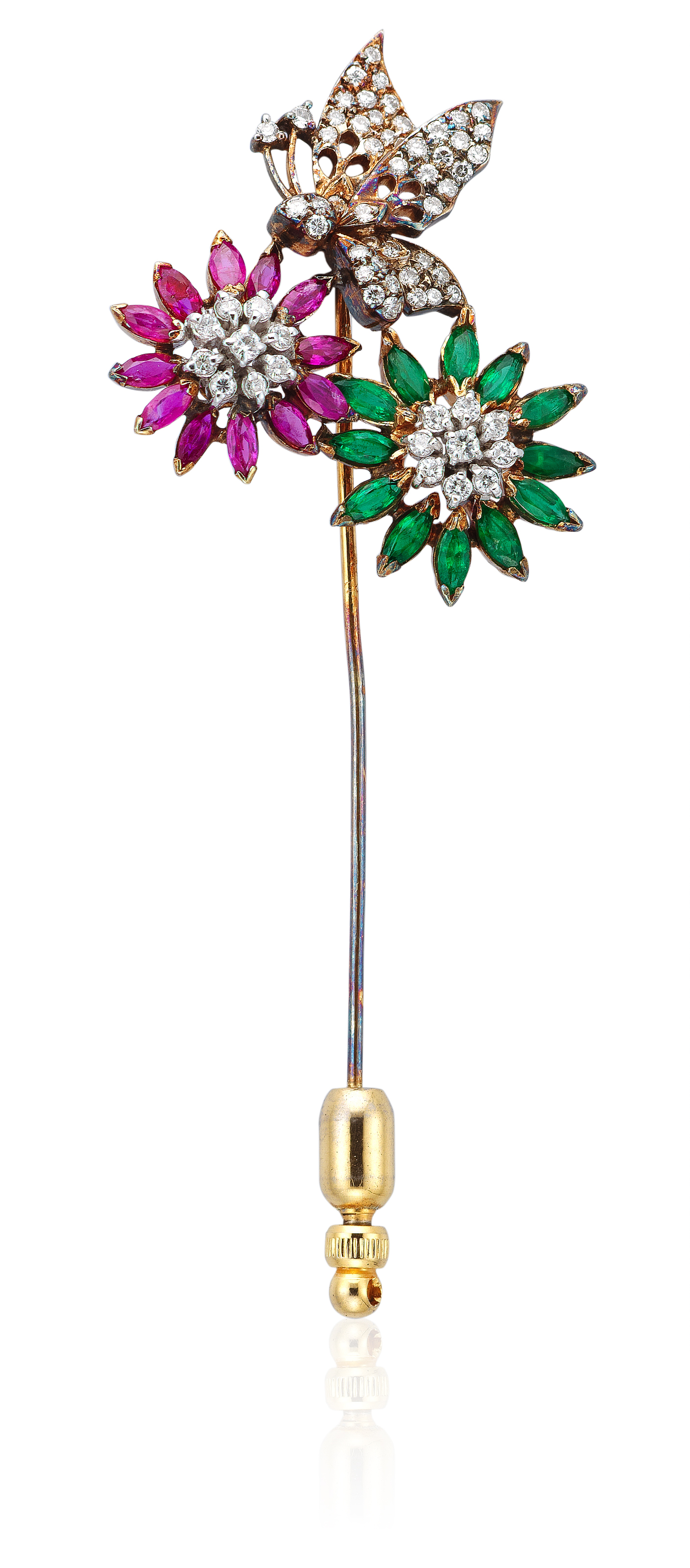 RUBY, EMERALD AND DIAMOND PIN, | Christie’s