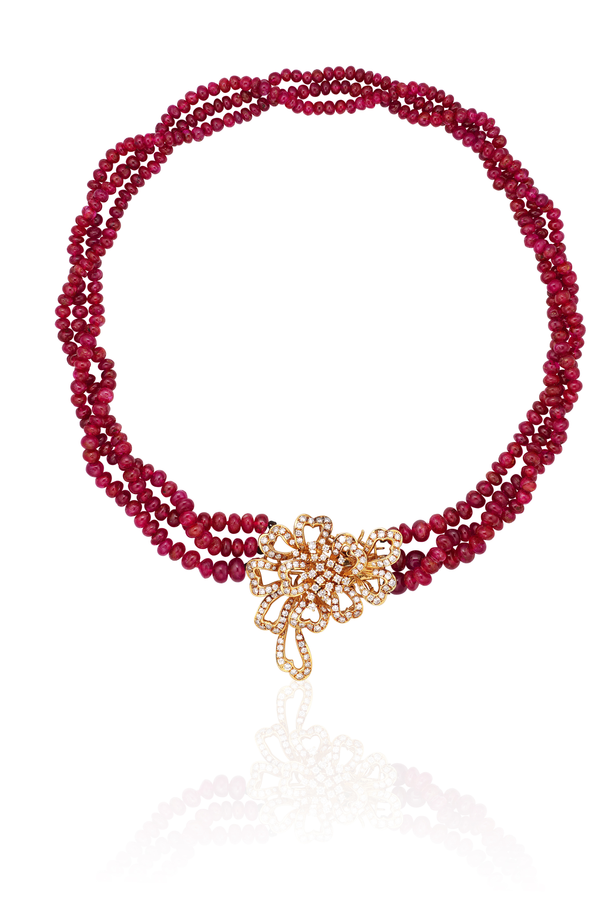 RUBY BEAD AND DIAMOND NECKLACE, | Christie’s