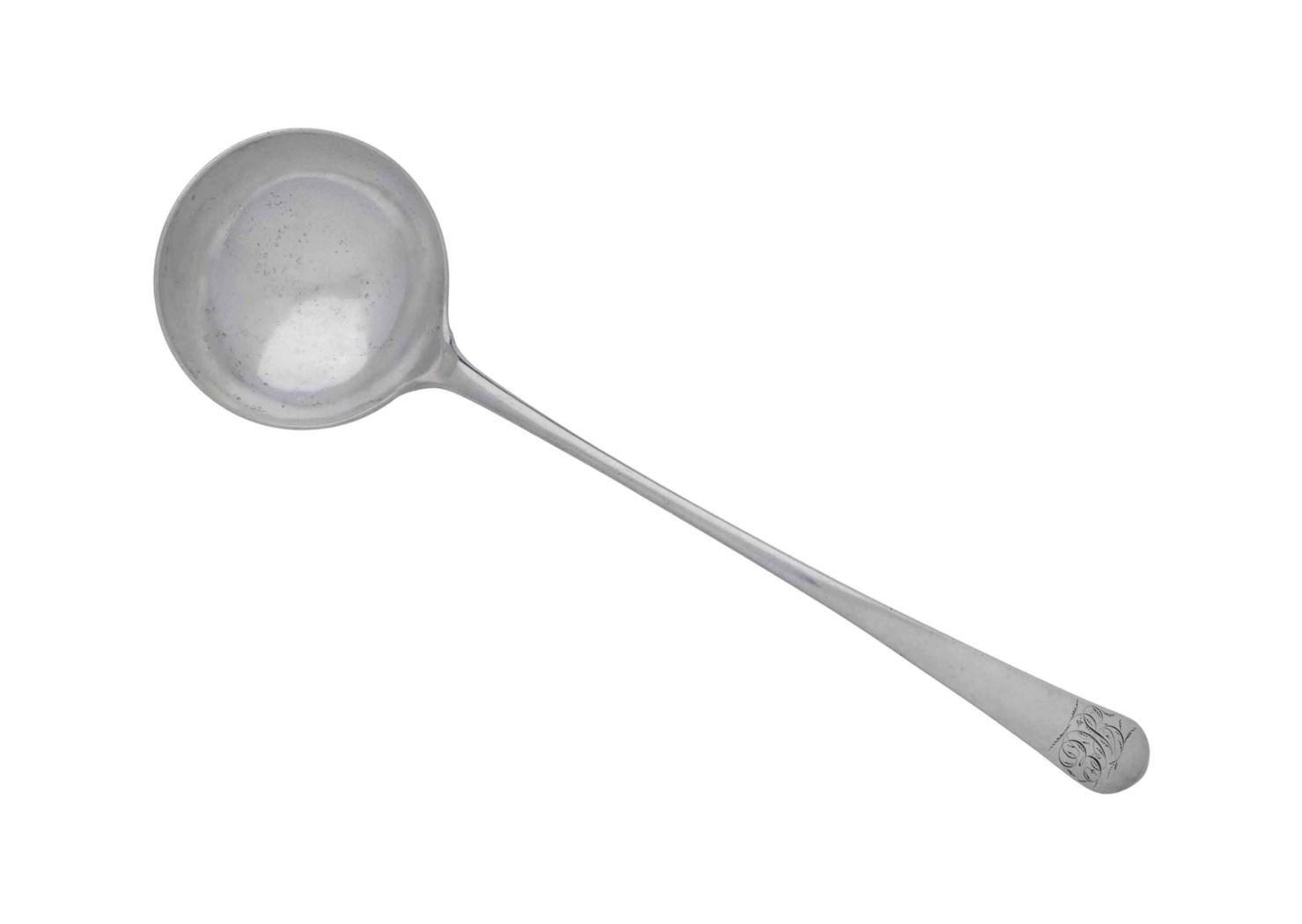 A SILVER SOUP LADLE, MARK OF LEWIS FUETER, NEW YORK, CIRCA 1770 ...