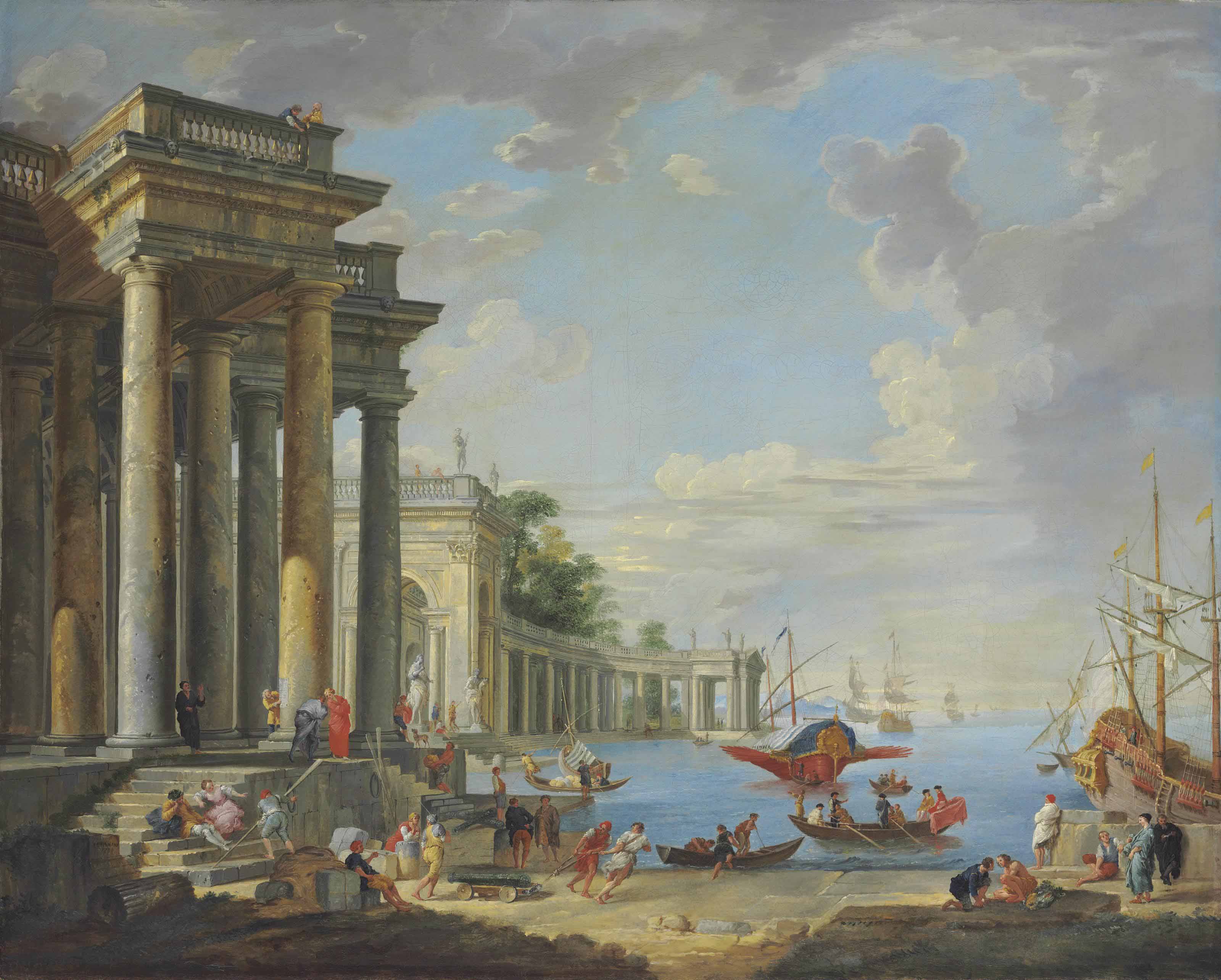 Giovanni Paolo Panini (Piacenza 1691-1765 Rome) , A coastal scene ...