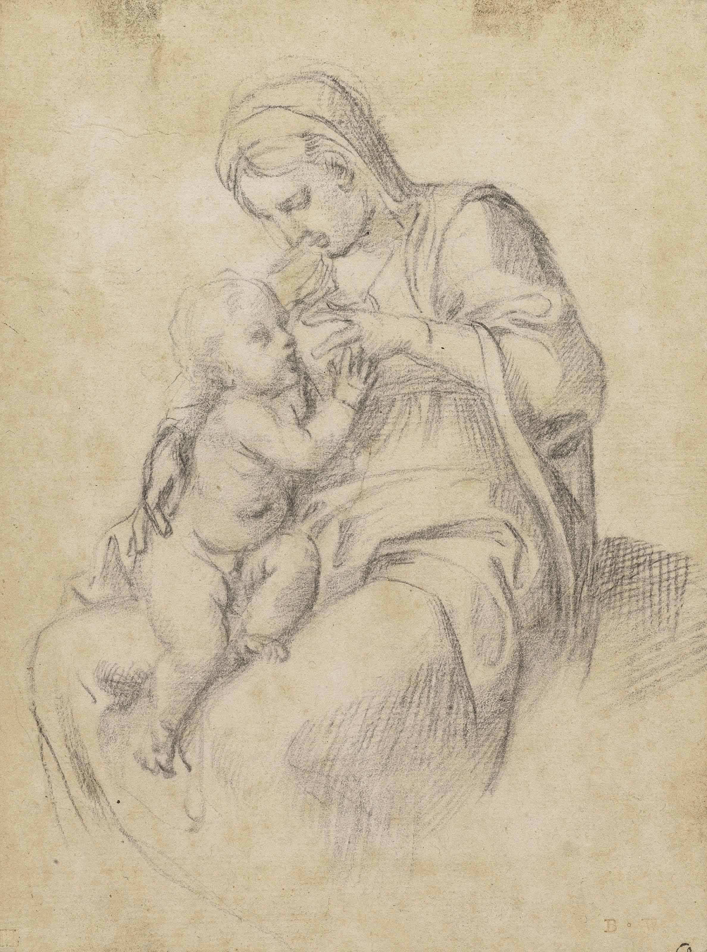 Annibale Carracci (Bologna 1560-1609 Rome) , The Madonna suckling the ...