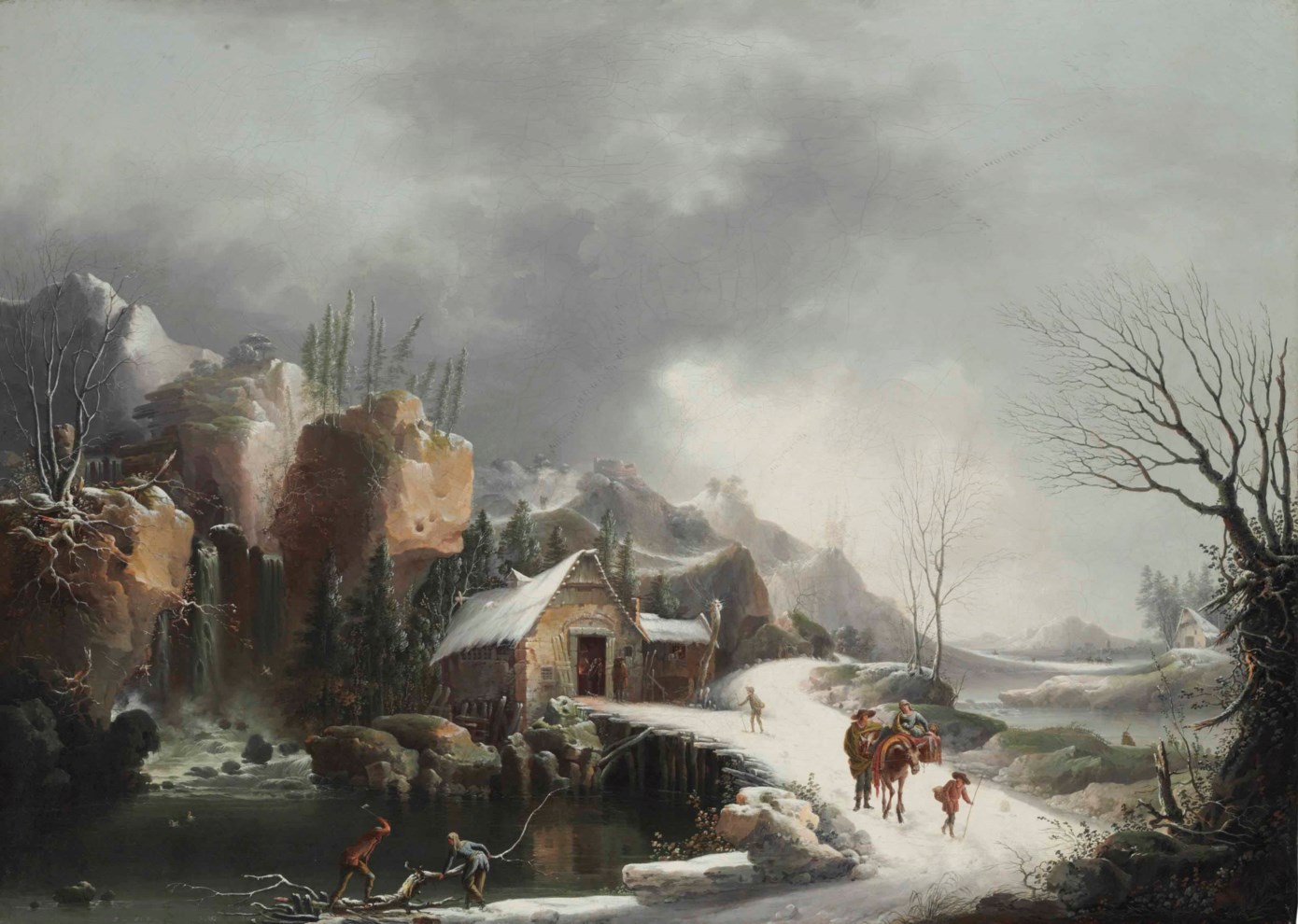 Francesco Fidanza (Rome 1747-1819 Milan), A winter landscape with ...