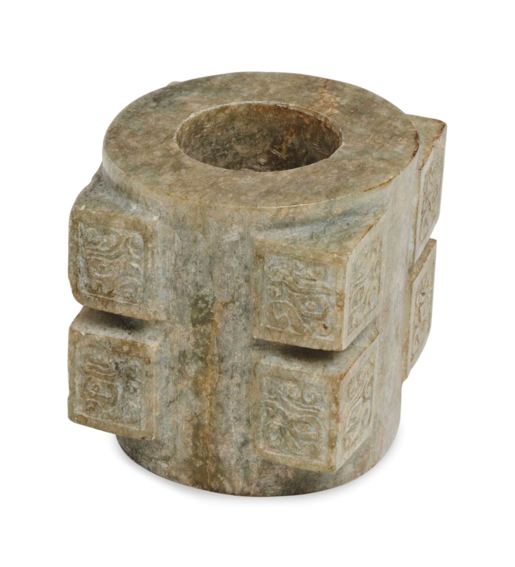 A CHINESE GRAY JADE ARCHAISTIC CONG, | Christie's
