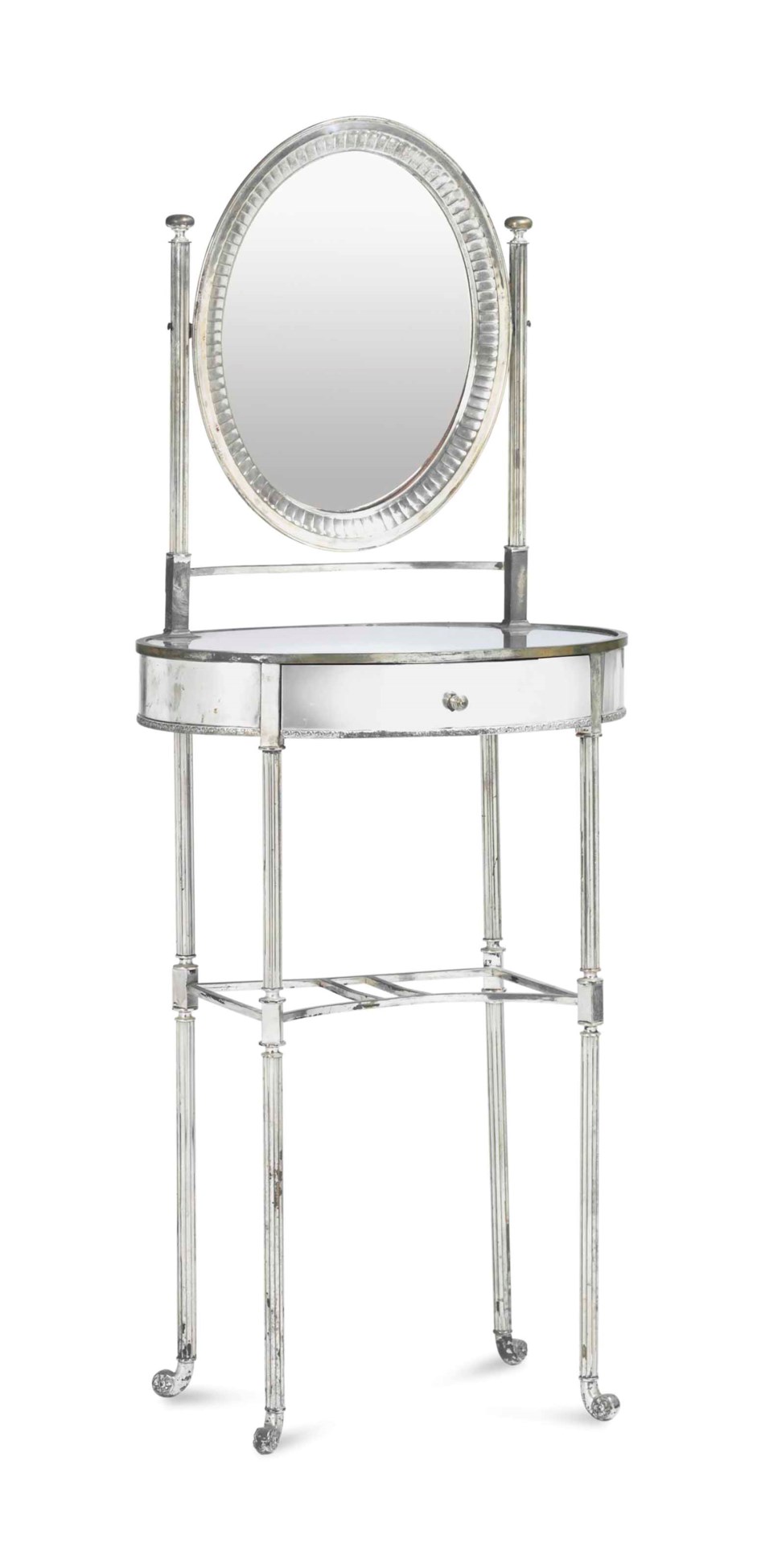 A SILVERED METAL DRESSING TABLE,, 20TH CENTURY | Christie's