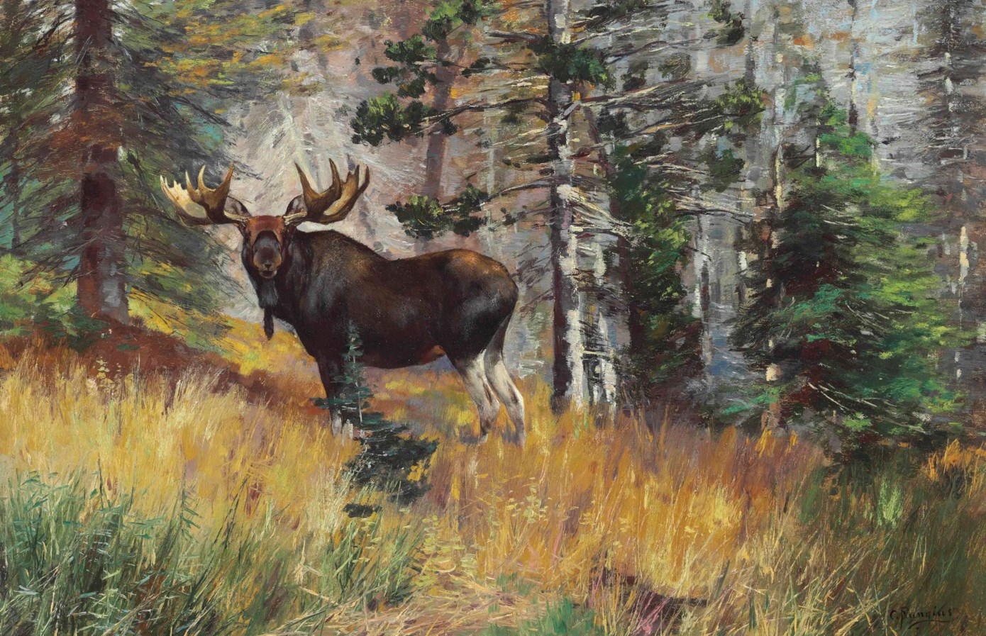 Carl Rungius (1869-1959), Moose in a Landscape | Christie's