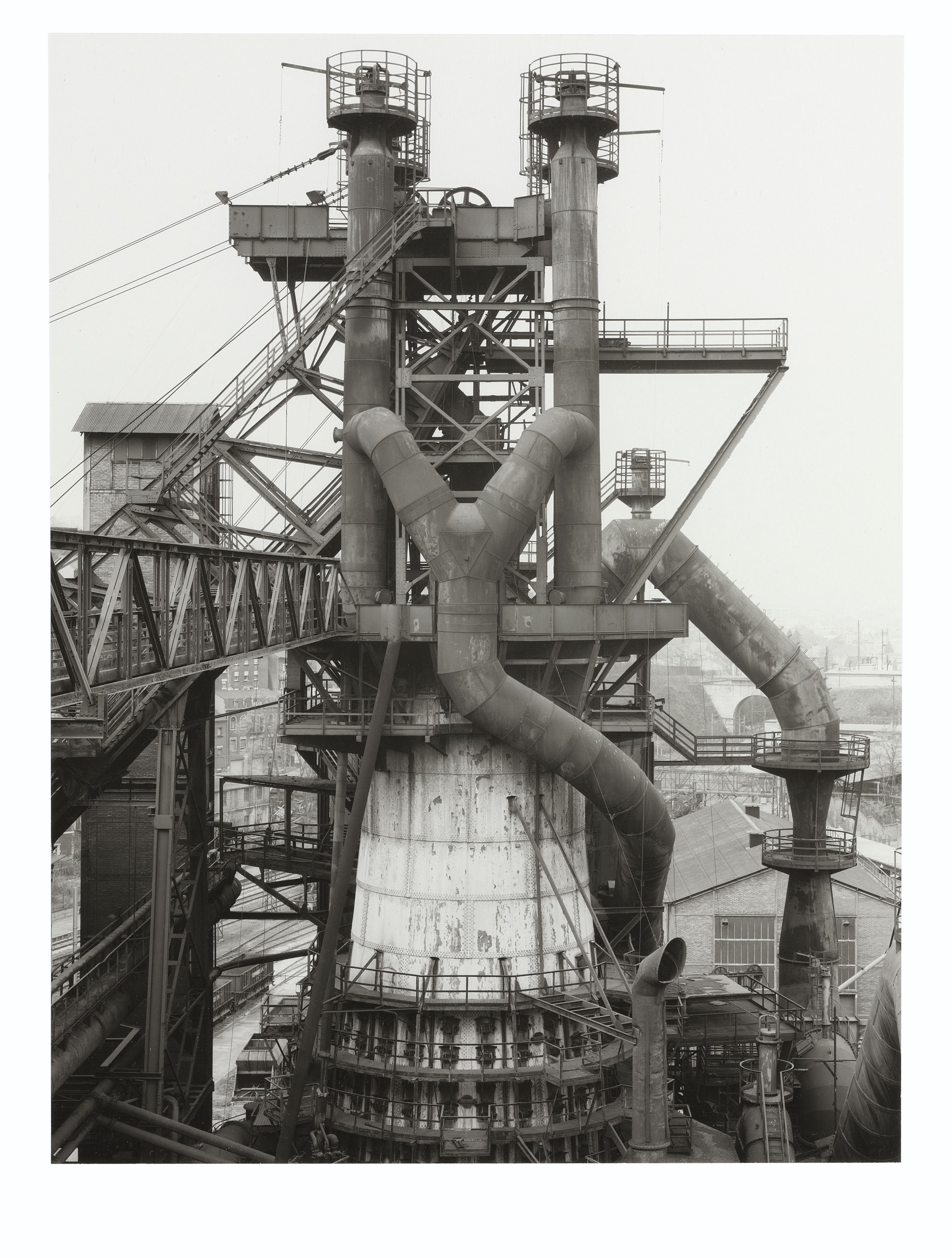 BERND & HILLA BECHER (1931-2007 & B.1934) , Blast Furnaces, Frontal ...