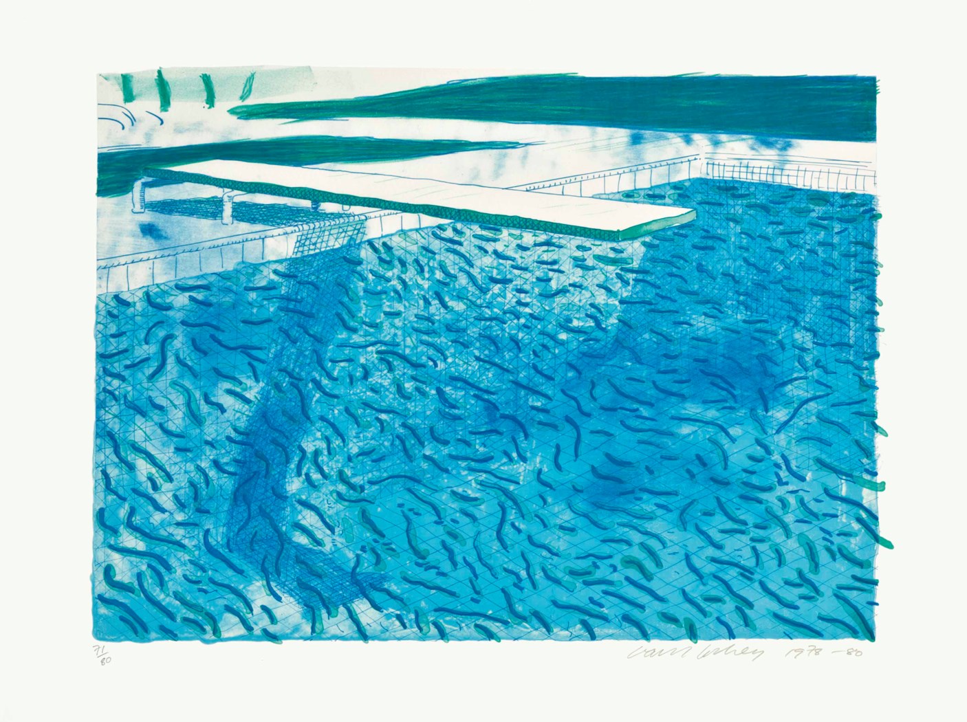 DAVID HOCKNEY (B. 1937), Lithograph of Water Made of Thick and Thin ...