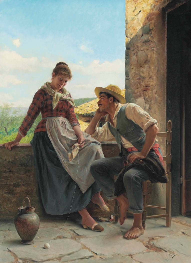 Luigi Bechi (Italian, 1830-1919), Flirtation | Christie's