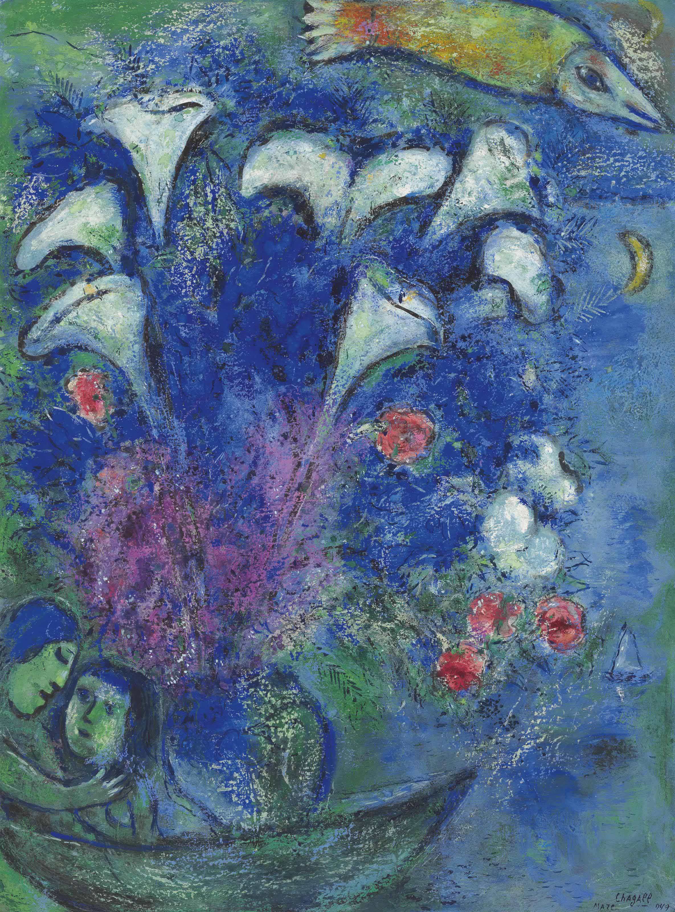 Marc Chagall Artworks _ Marc Chagall: 100 Famous Paintings Analysis ...