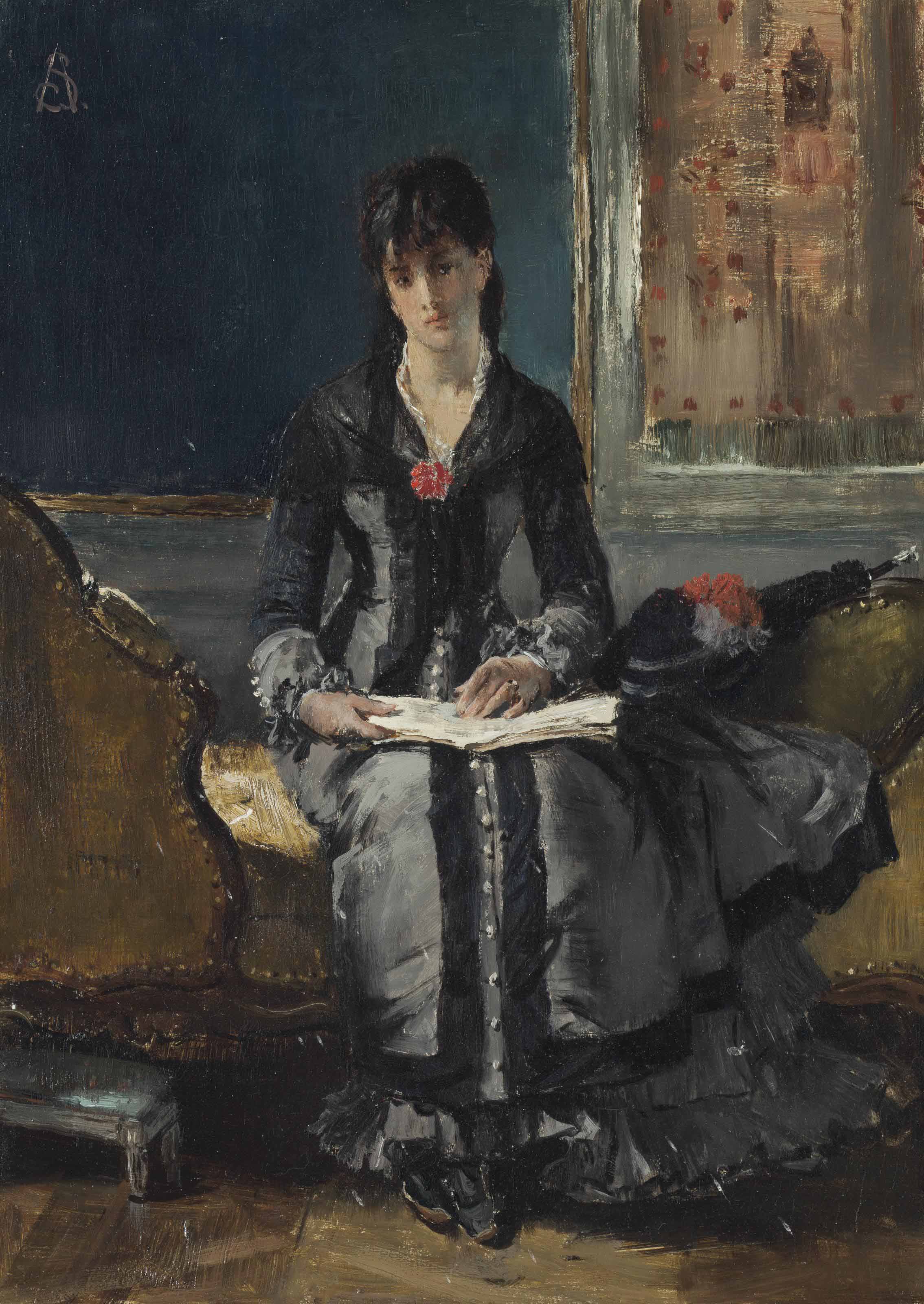 Alfred Stevens (1823-1906) , Portrait de jeune femme | Christie's