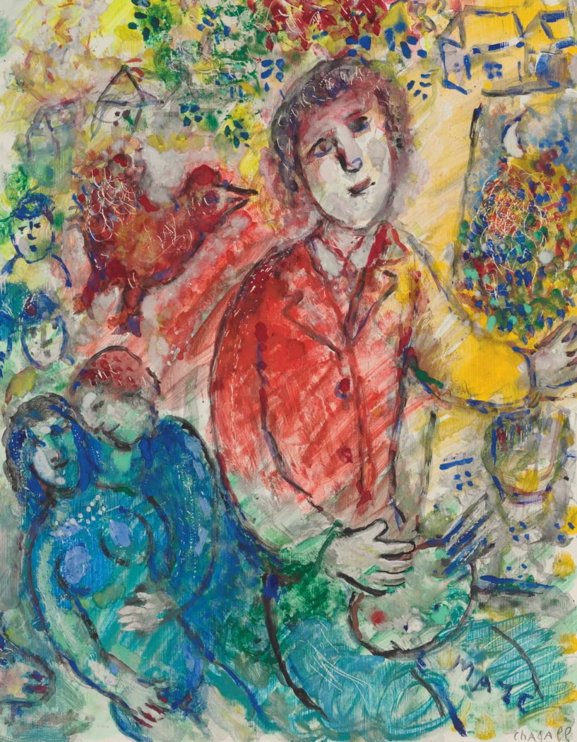 Marc Chagall (1887-1985), Le peintre en rouge | Christie's