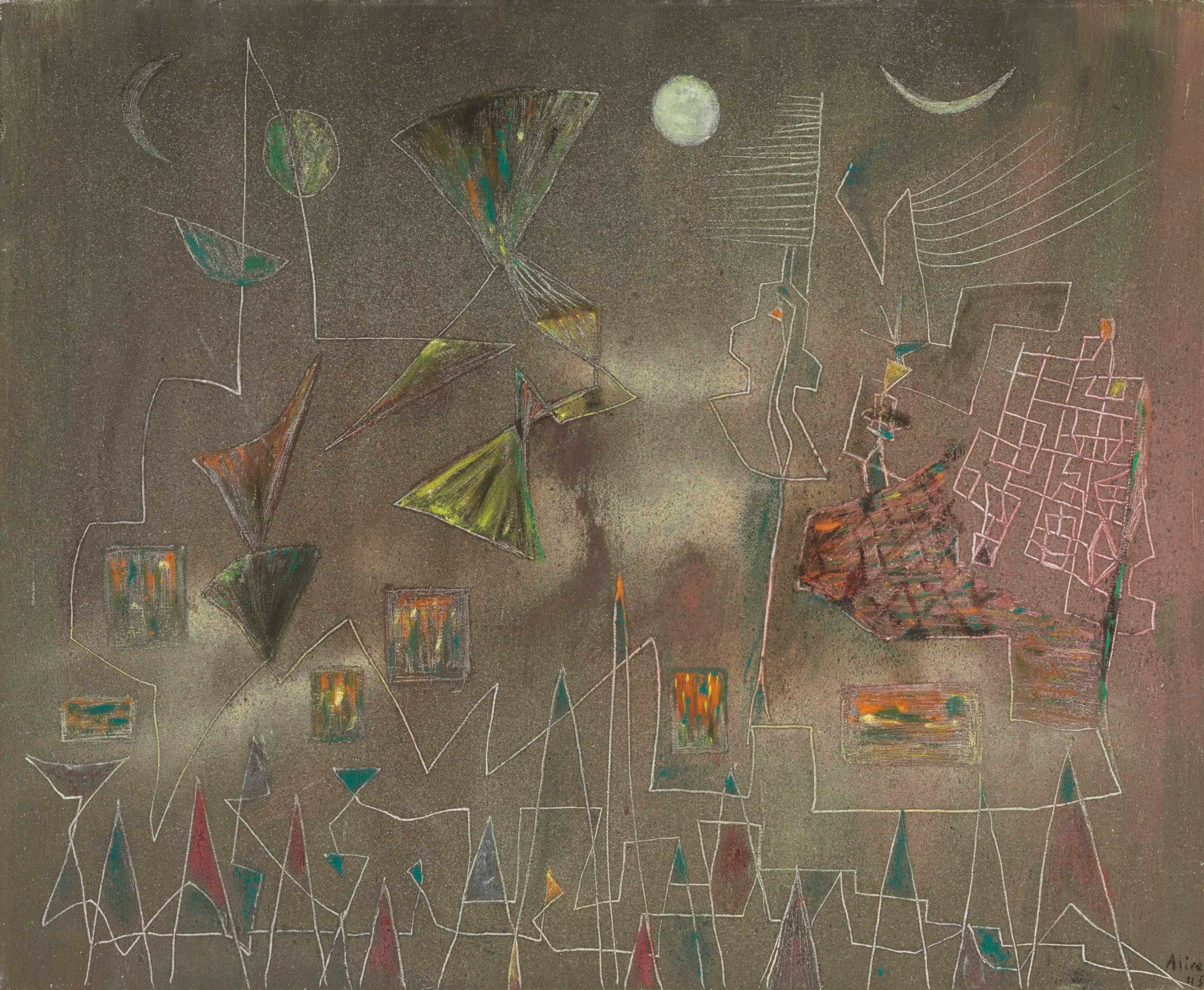 Alice Rahon (French/Mexican 1904-1987), The Sky Above the City | Christie's