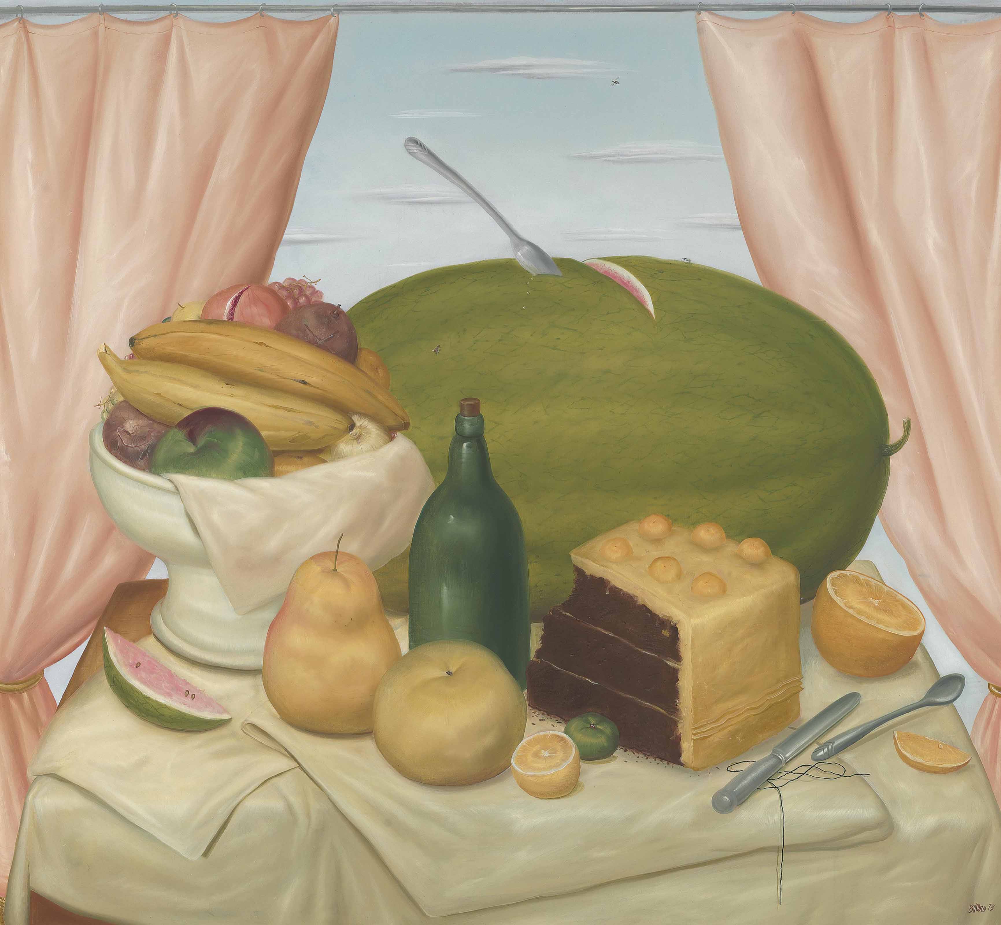 Fernando Botero (Colombian b. 1932) , Still Life with Watermelon ...