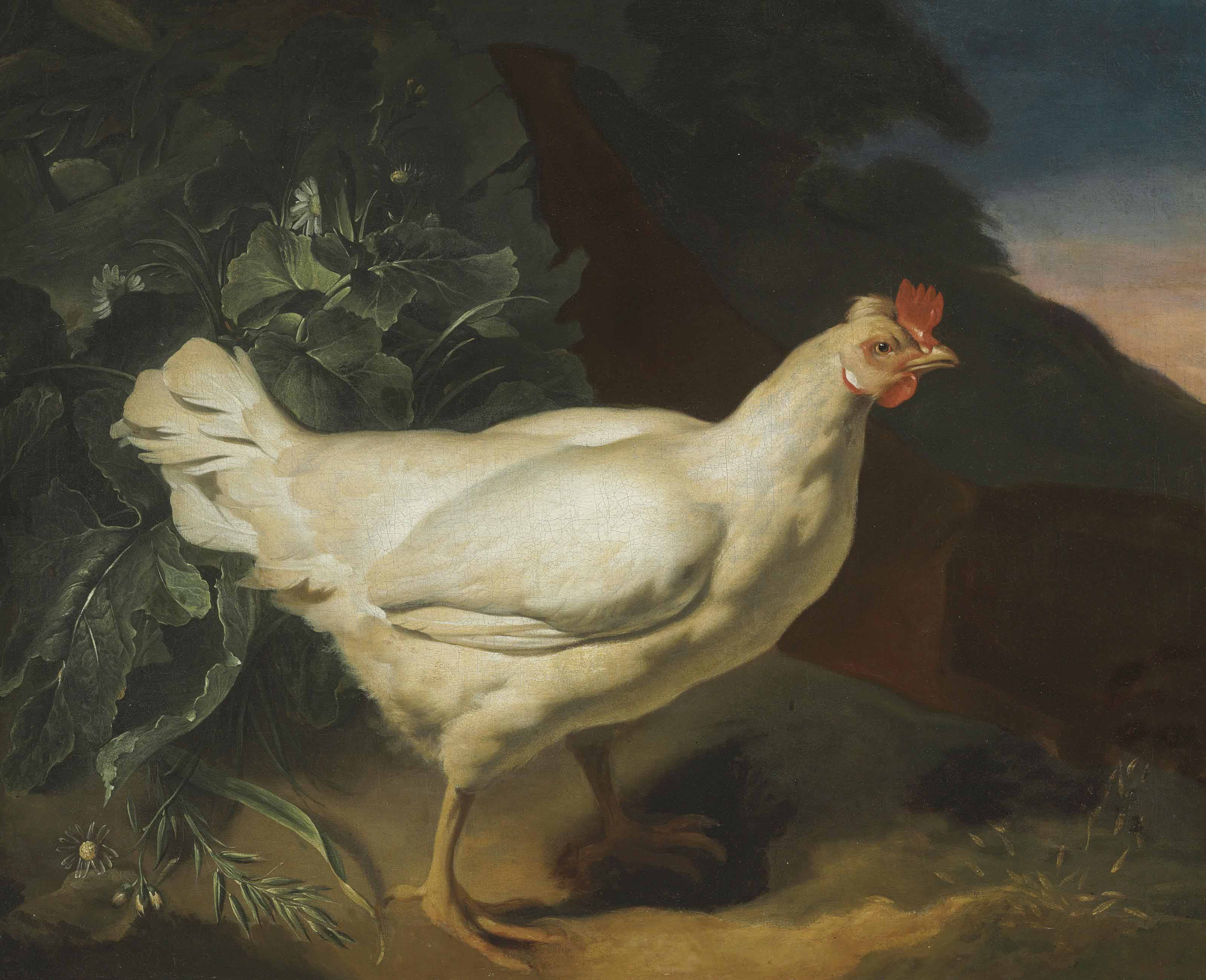 Continental School, 18th Century , A chicken in a landscape | Christie's