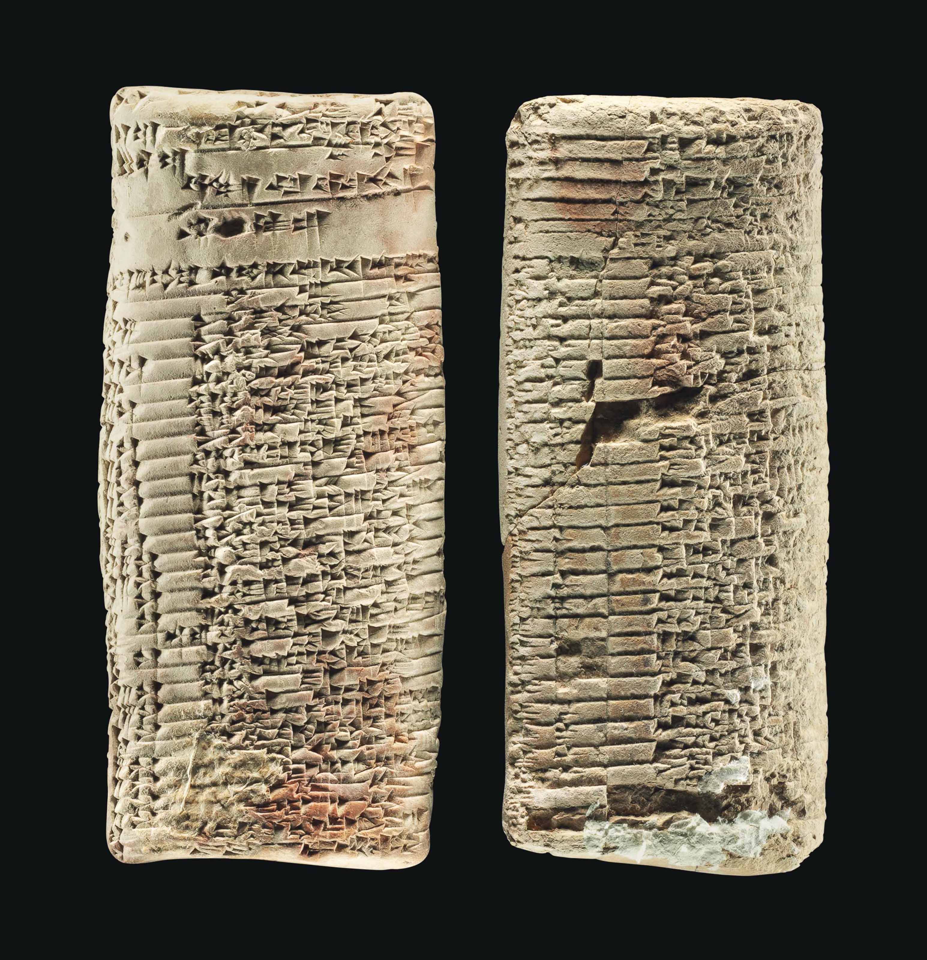 TWO OLD BABYLONIAN CLAY CUNEIFORM TABLETS