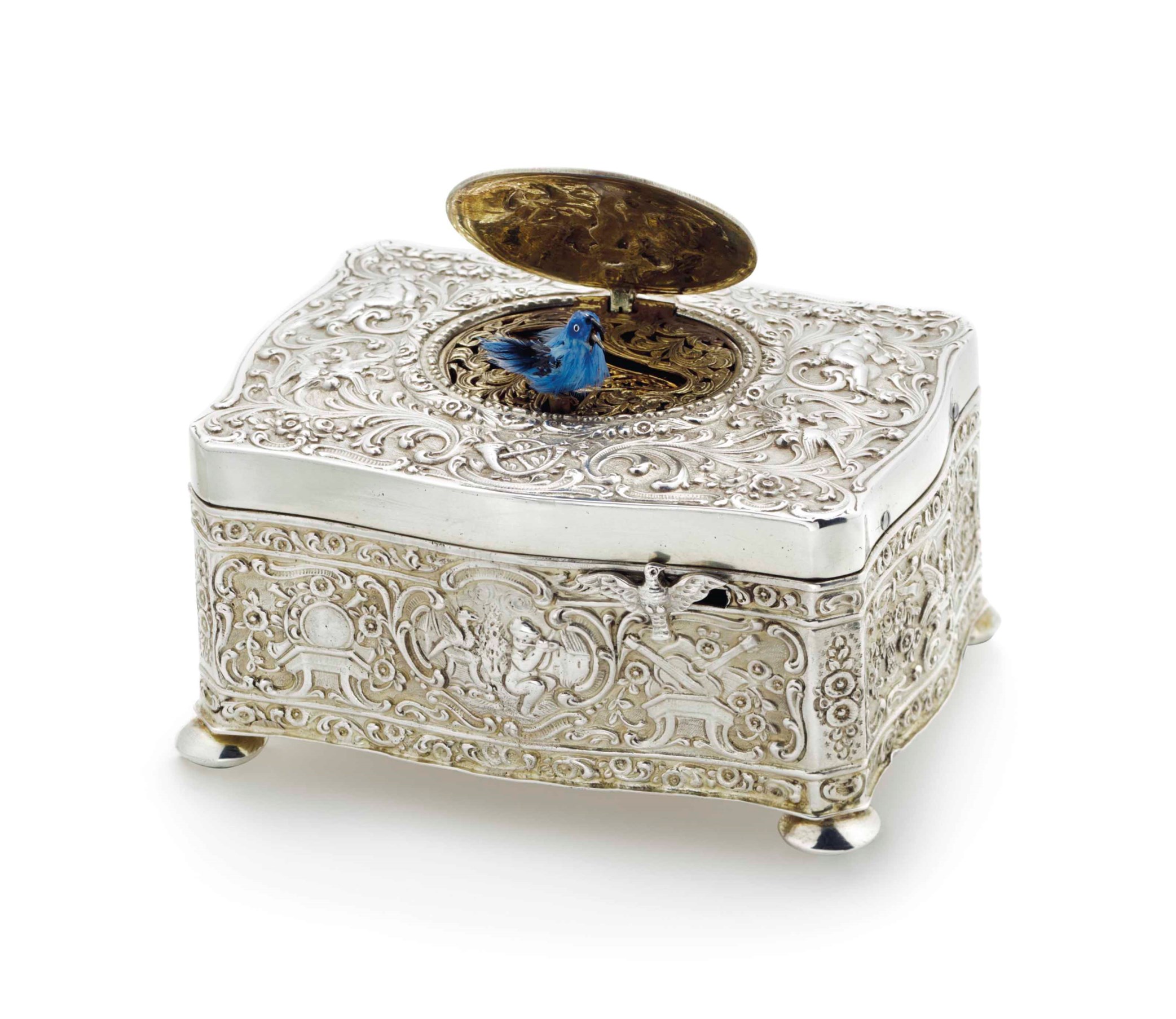 Swiss. A Silver Singing Bird Box, UNSIGNED, CIRCA 1860 | Christie's
