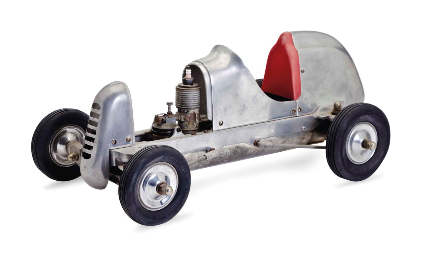 AN ALUMINUM MERCURY TETHER CAR,, MANUFACTURED BY DOOLING BROTHERS, LOS ...