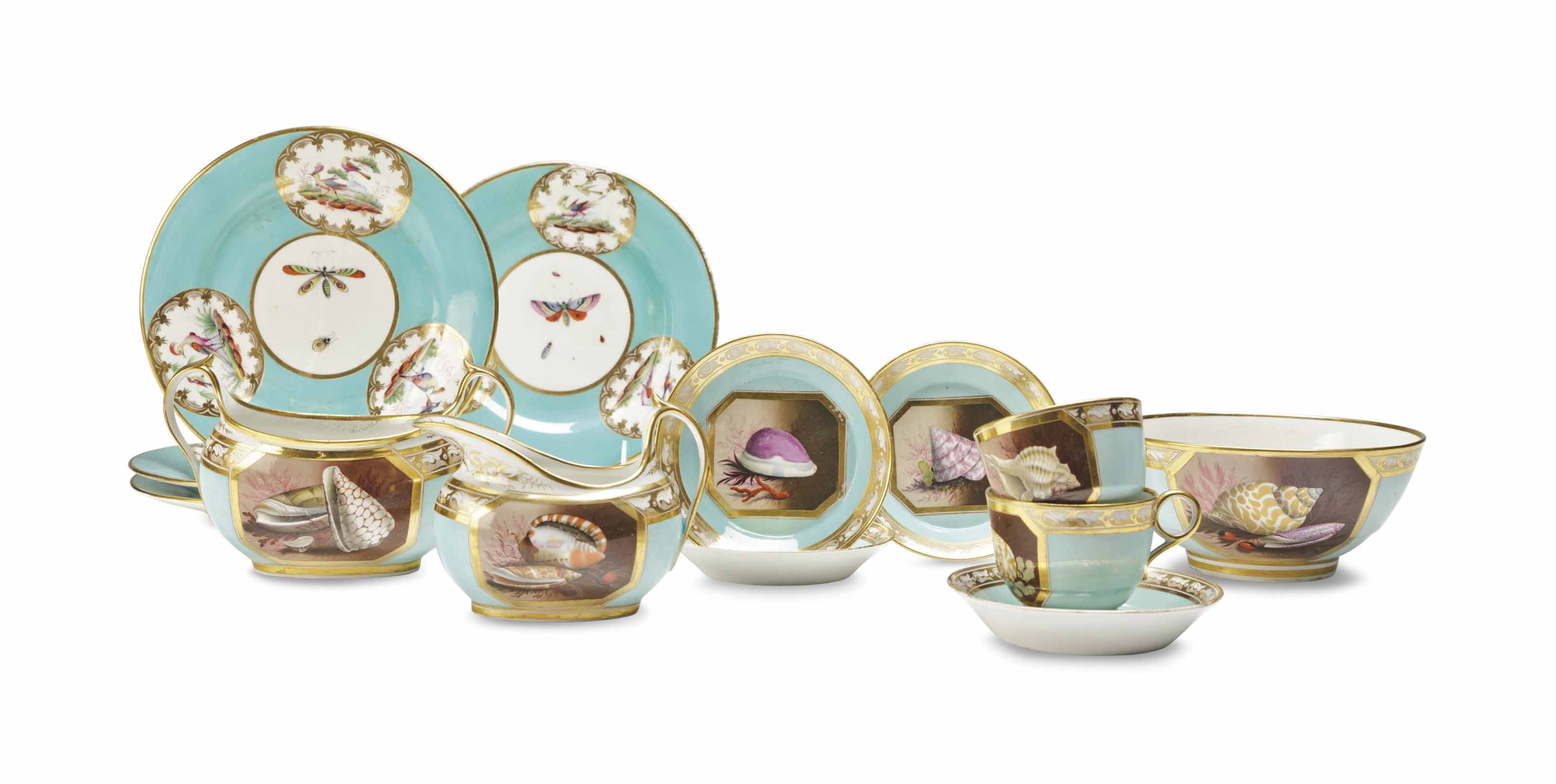 A LARGE WORCESTER (FLIGHT, BARR & BARR) PORCELAIN BLUE FAUX MARBLE ...