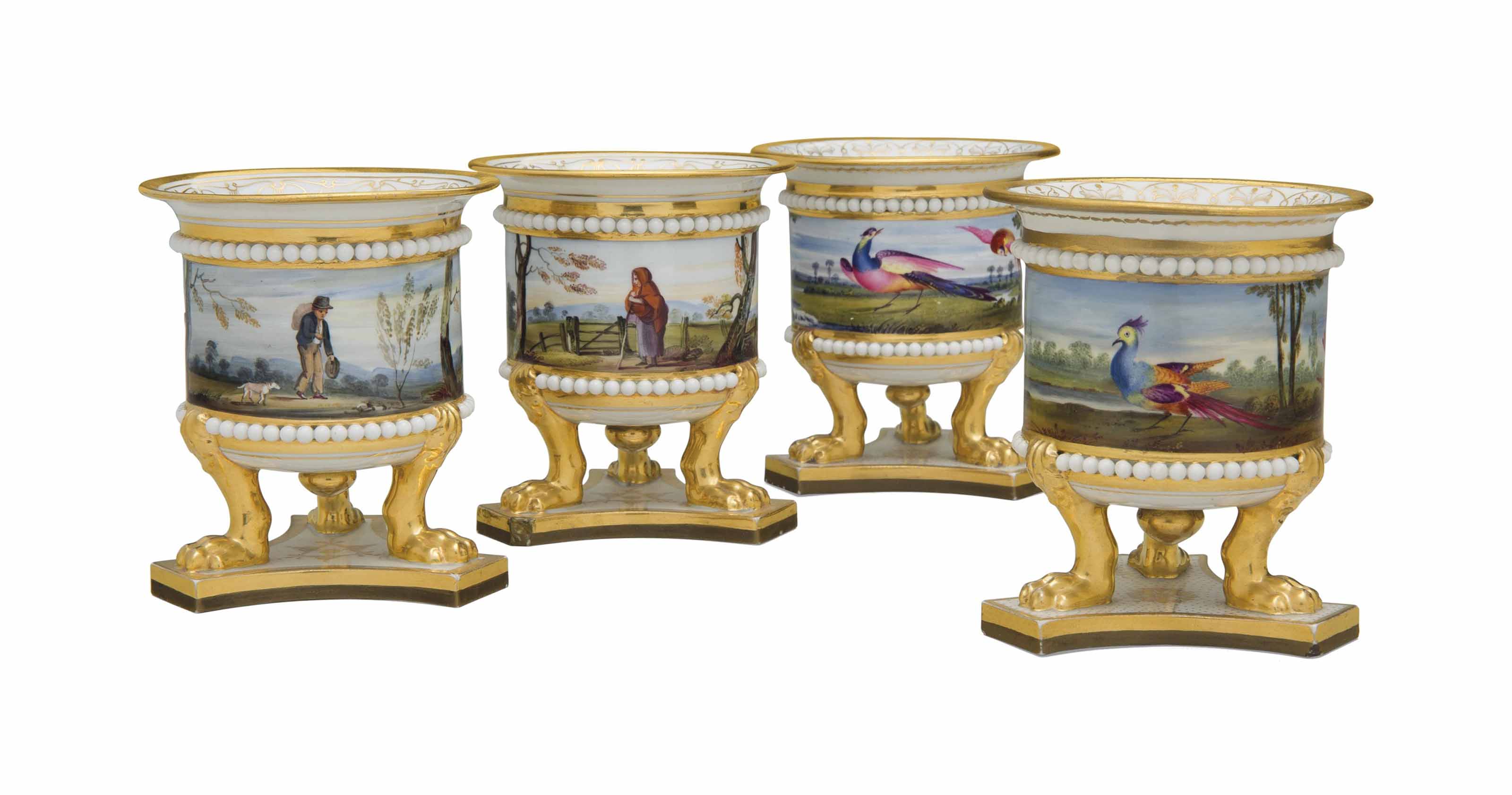 A LARGE WORCESTER (FLIGHT, BARR & BARR) PORCELAIN BLUE FAUX MARBLE ...