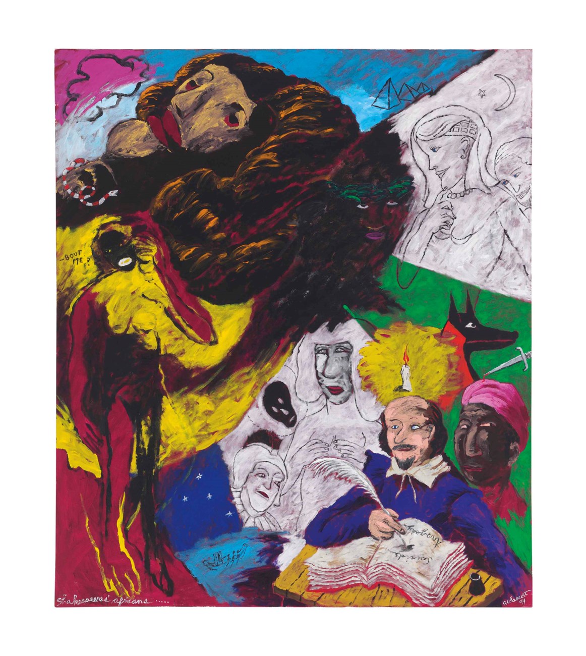 Robert Colescott (b. 1925), Shakespeare's Africans (Suicide, Tragedy ...