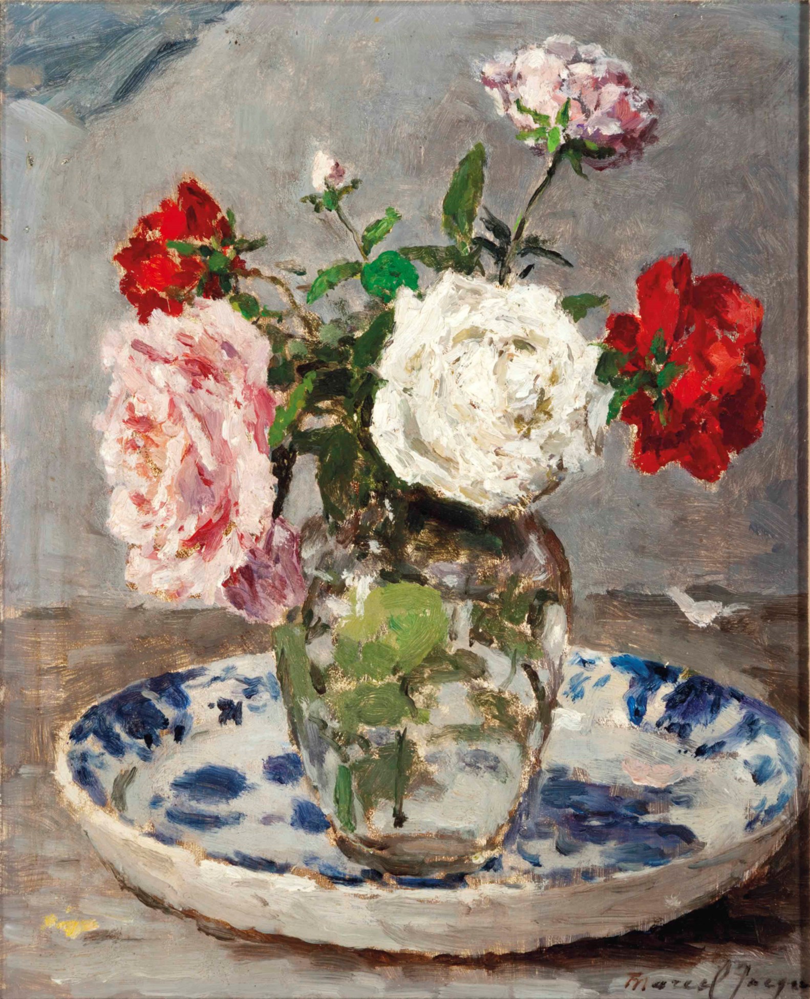 Marcel Jacque (French, 19th/20th Century), Still life with roses ...
