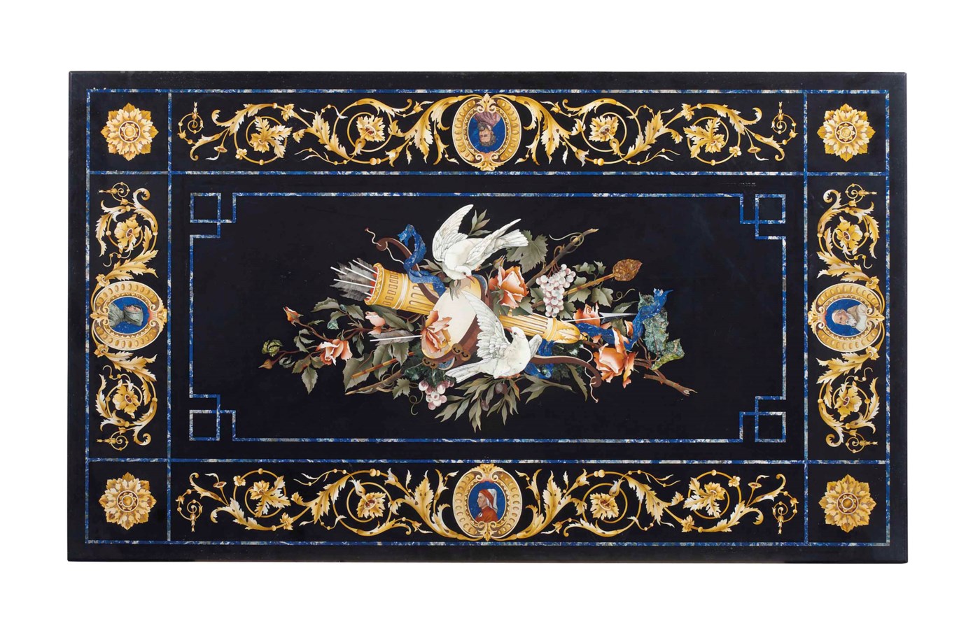 A LARGE FLORENTINE PIETRE DURE TABLE-TOP, BY ARTE DEL MOSAICO WORKSHOP ...