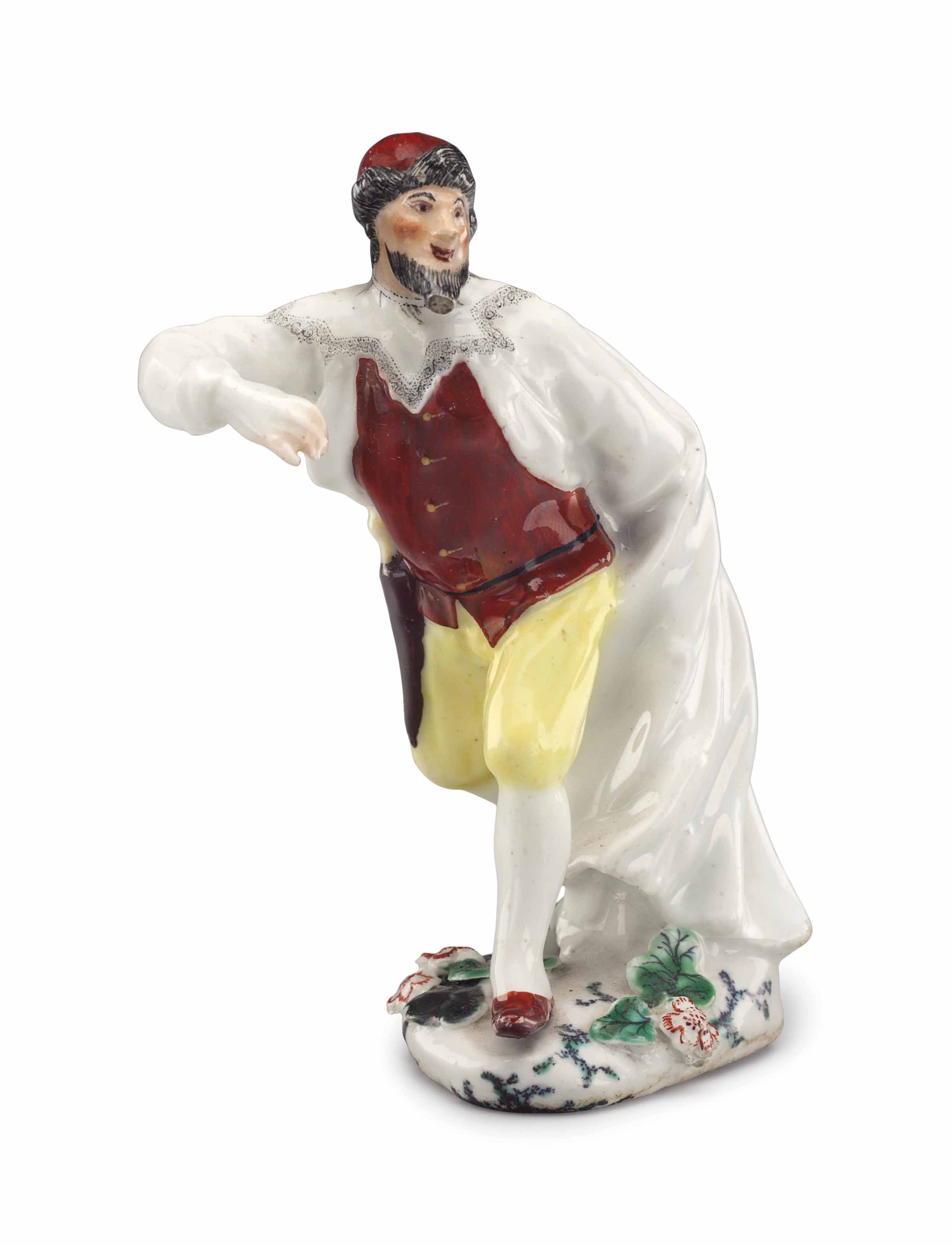 A PAIR OF BOW PORCELAIN COMMEDIA DELL'ARTE FIGURES OF HARLEQUIN AND ...