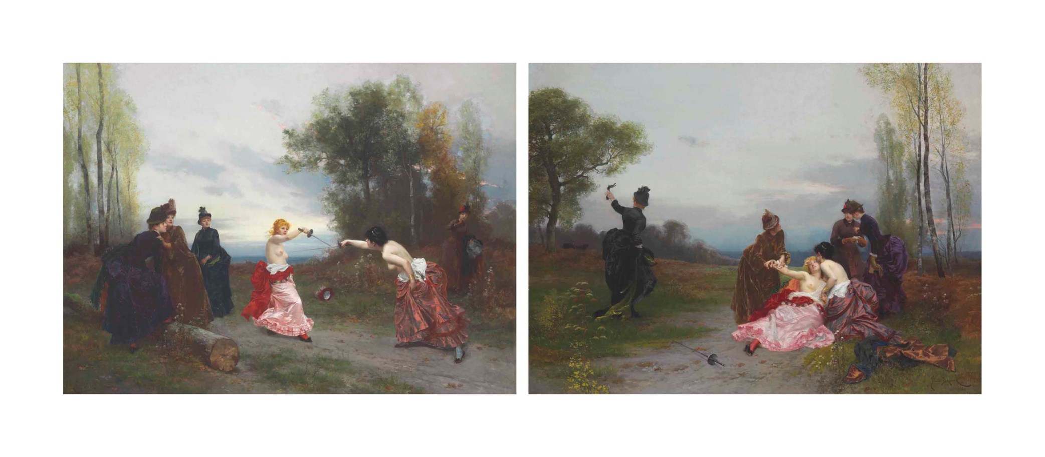 Émile-Antoine Bayard (French, 1837-1891), The Duel; and The ...